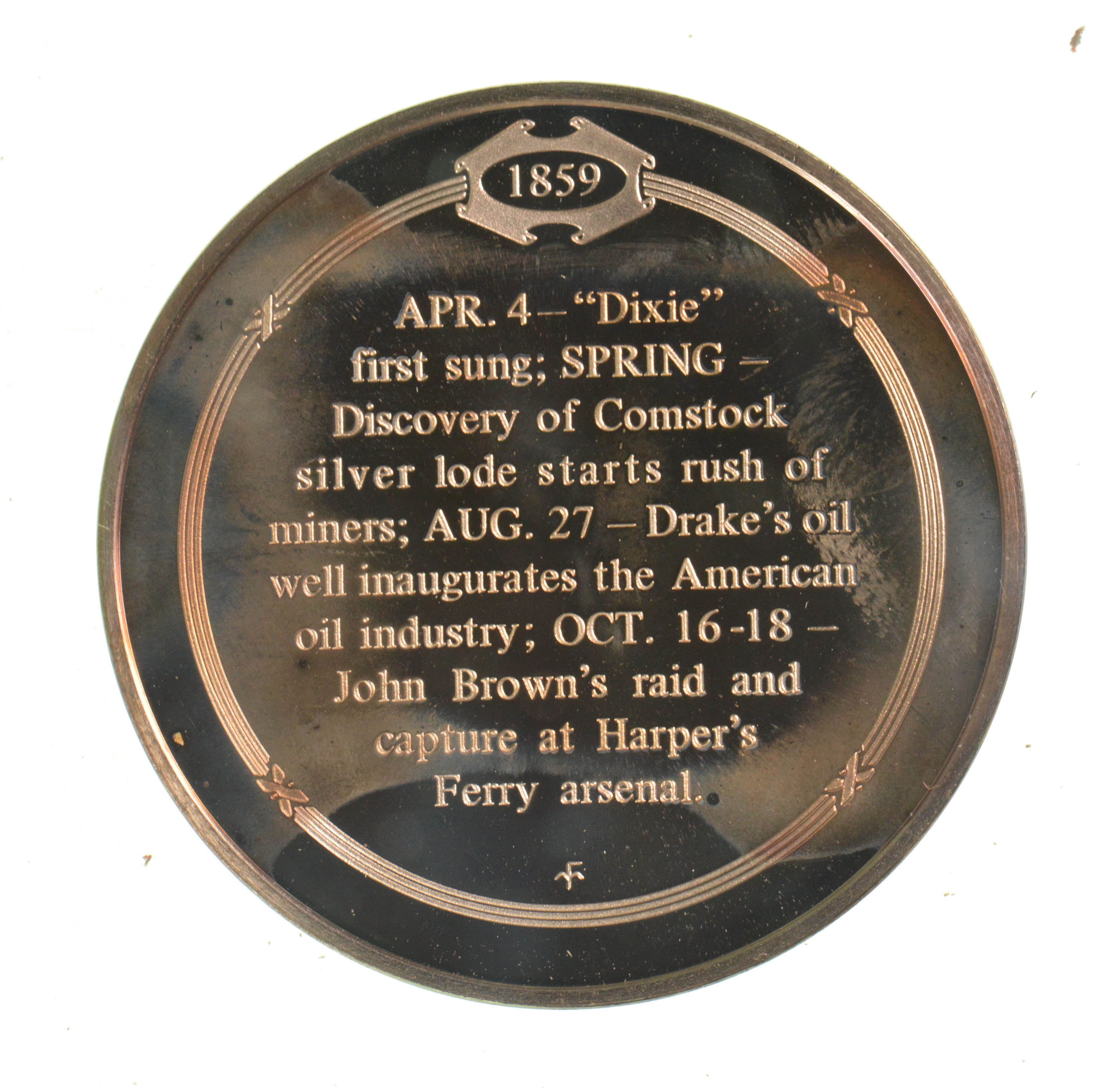 HUGE Bronze Medal Depicting Beginning Of American Oil Industry ...