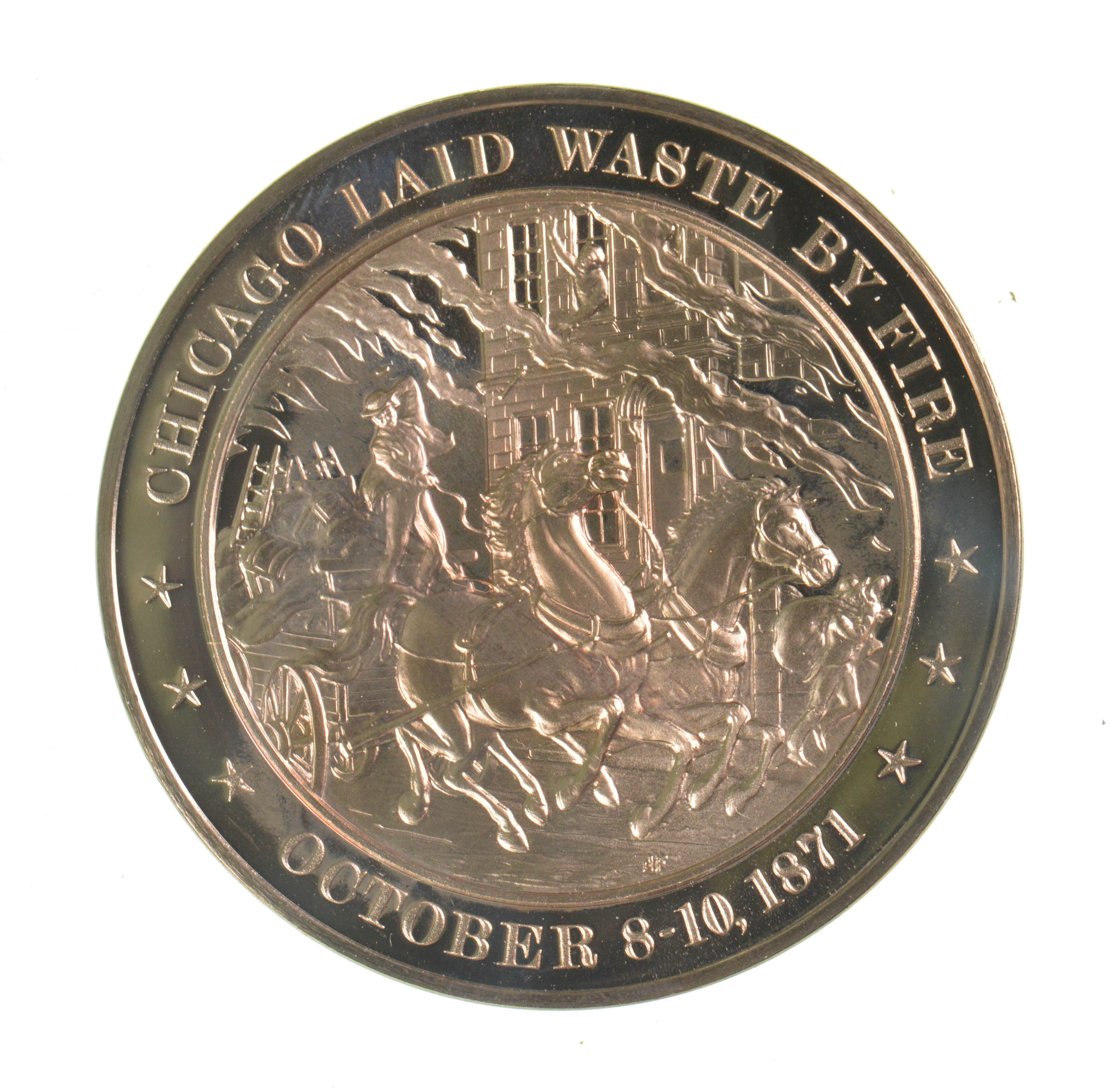 HUGE Bronze Medal Depicting Chicago Laid Waste By Fire | Property Room