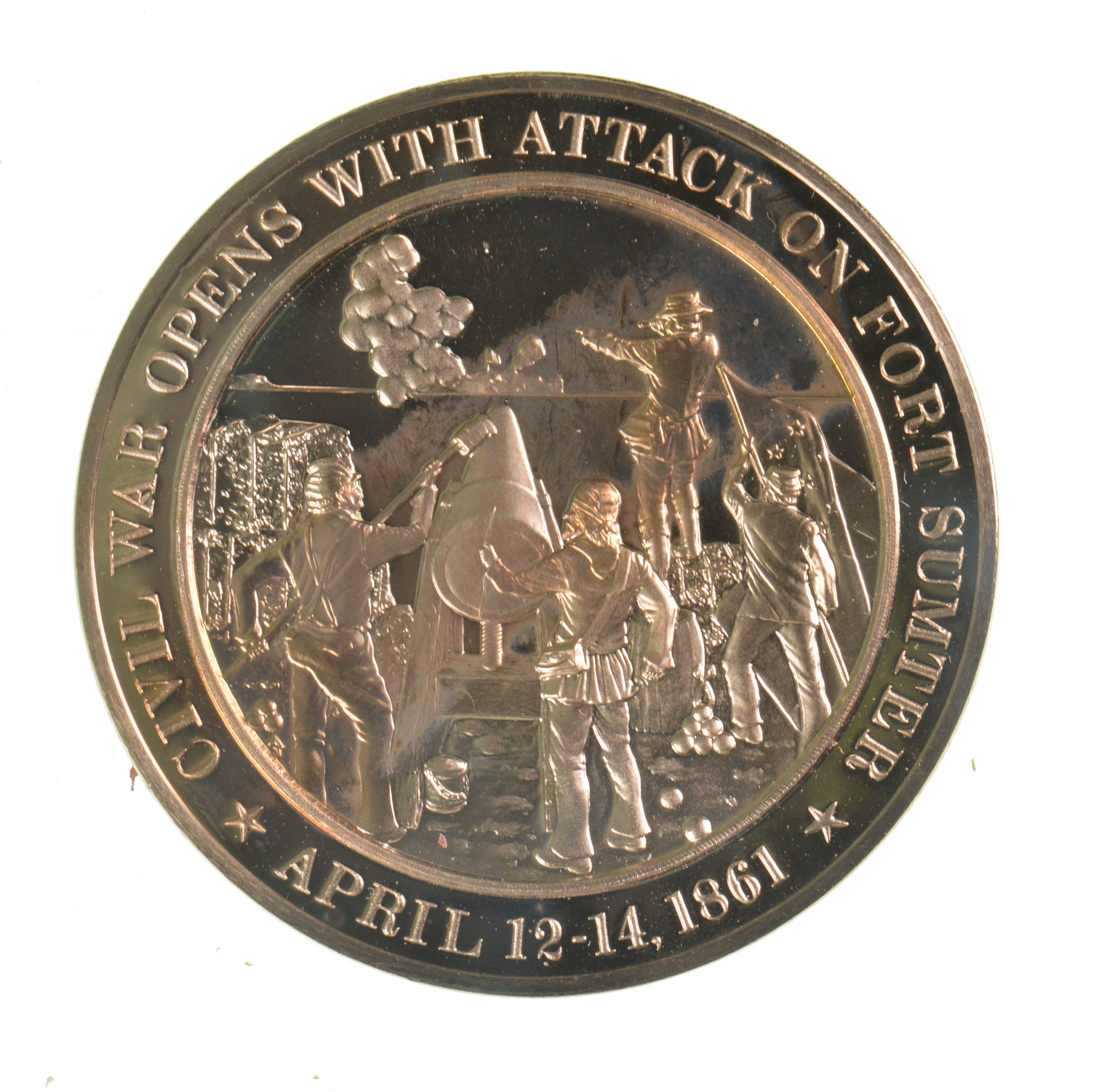HUGE Bronze Medal Depicting Civil War Opens With Attack On Fort Summer ...