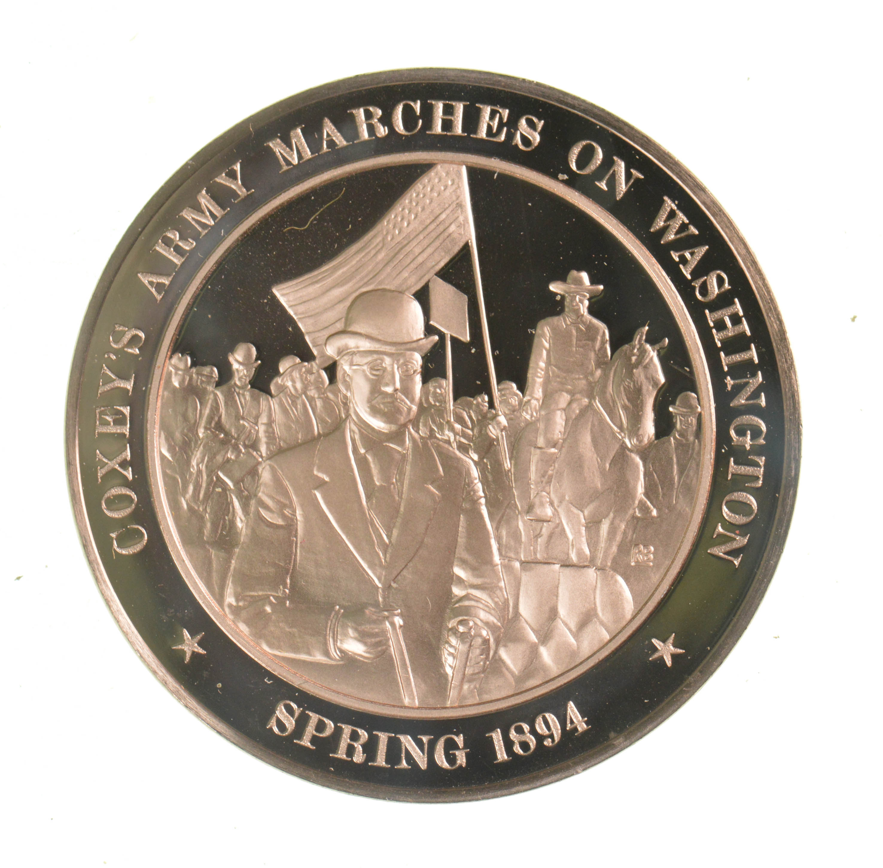 HUGE Bronze Medal Depicting Coxey's Army Marches On Washington ...