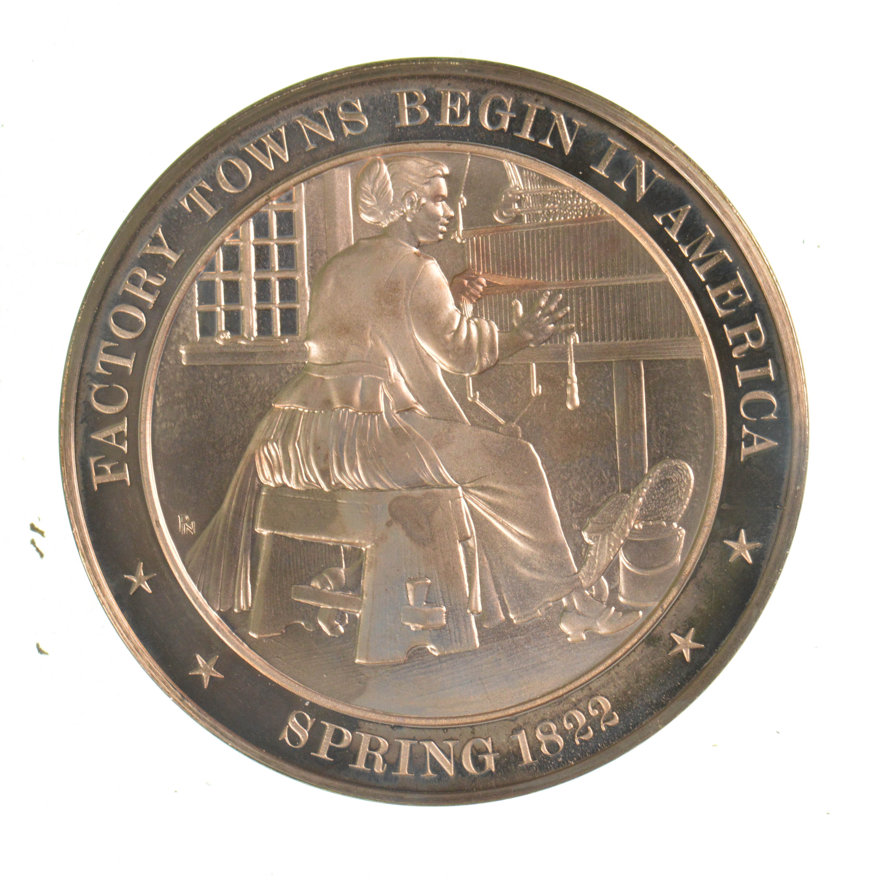 HUGE Bronze Medal Depicting Factory Towns Begin In America | Property Room