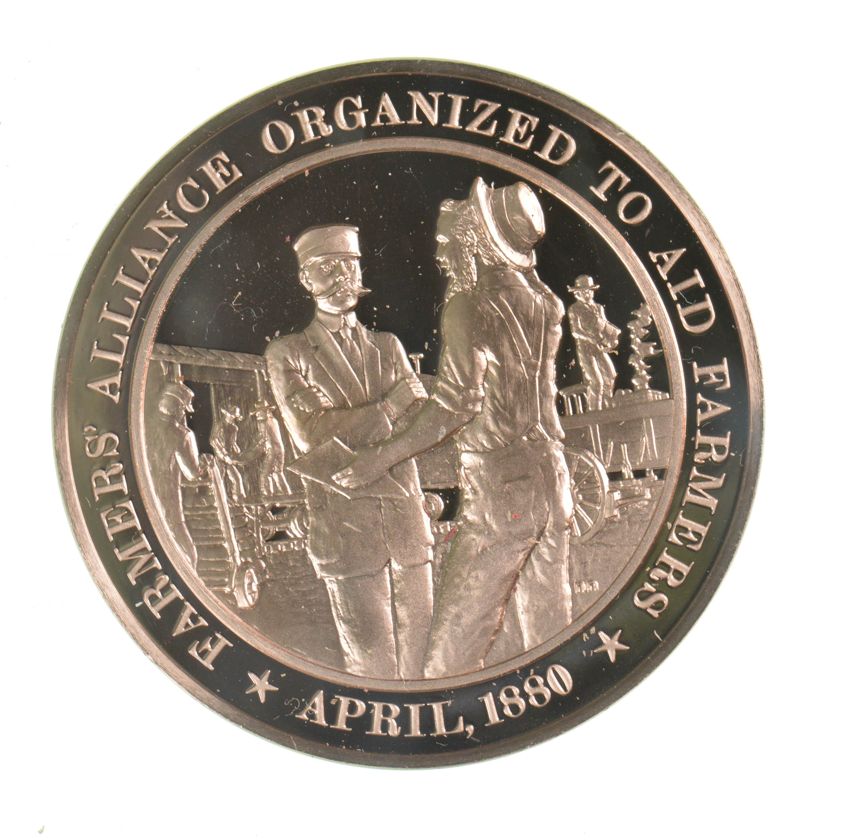 HUGE Bronze Medal Depicting Farmers' Alliance Organized To Aid Farmers ...