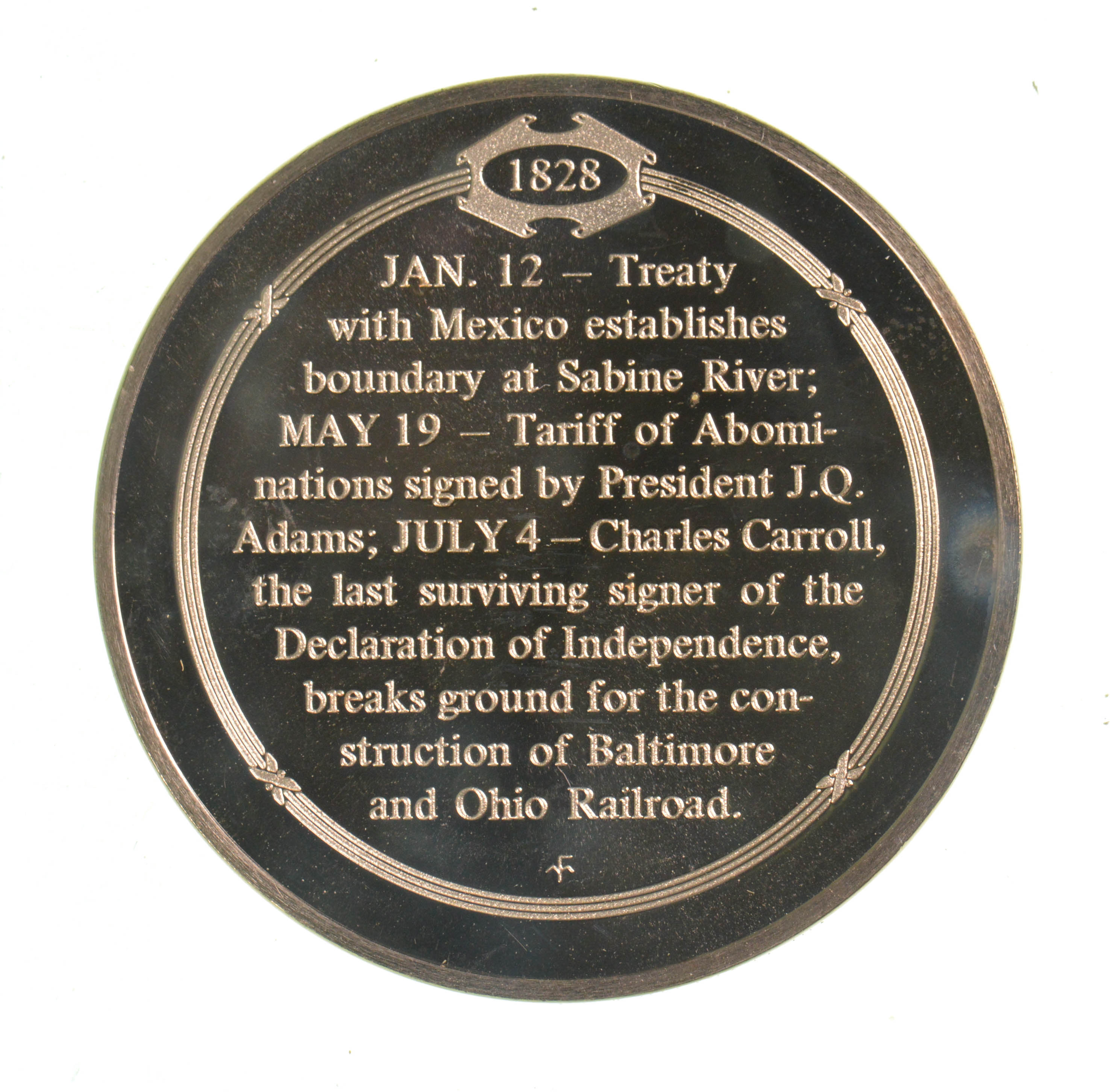 HUGE Bronze Medal Depicting First Stone Laid On Baltimore & Ohio ...