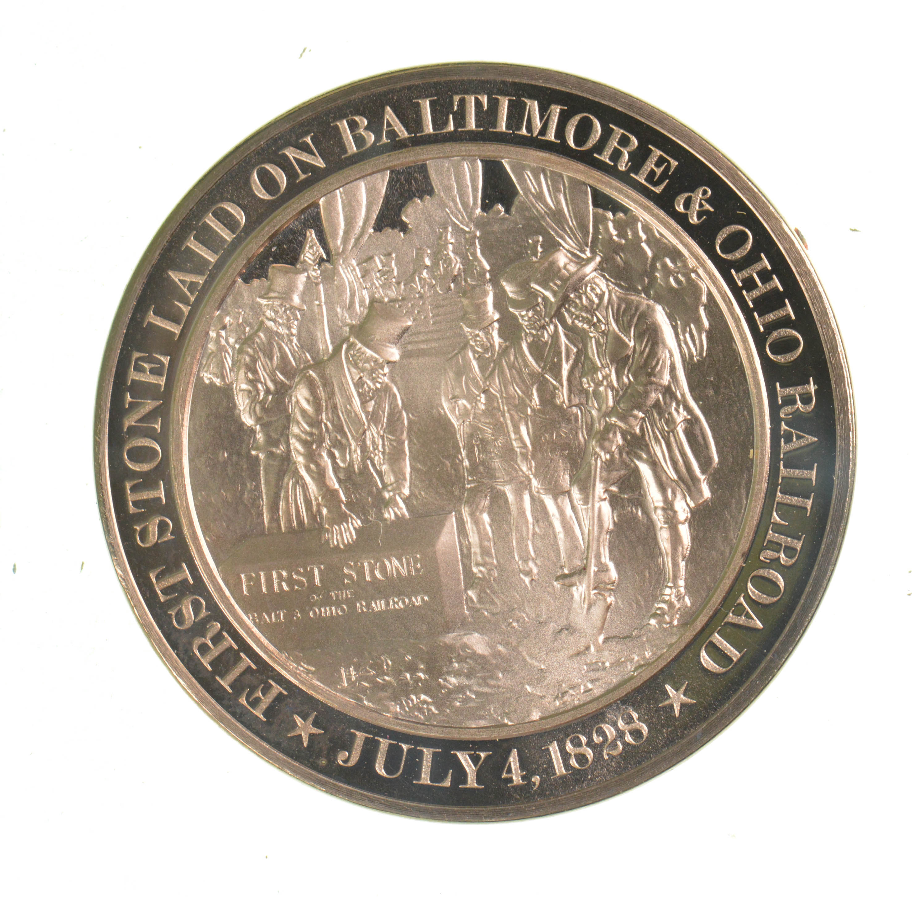 HUGE Bronze Medal Depicting First Stone Laid On Baltimore & Ohio ...