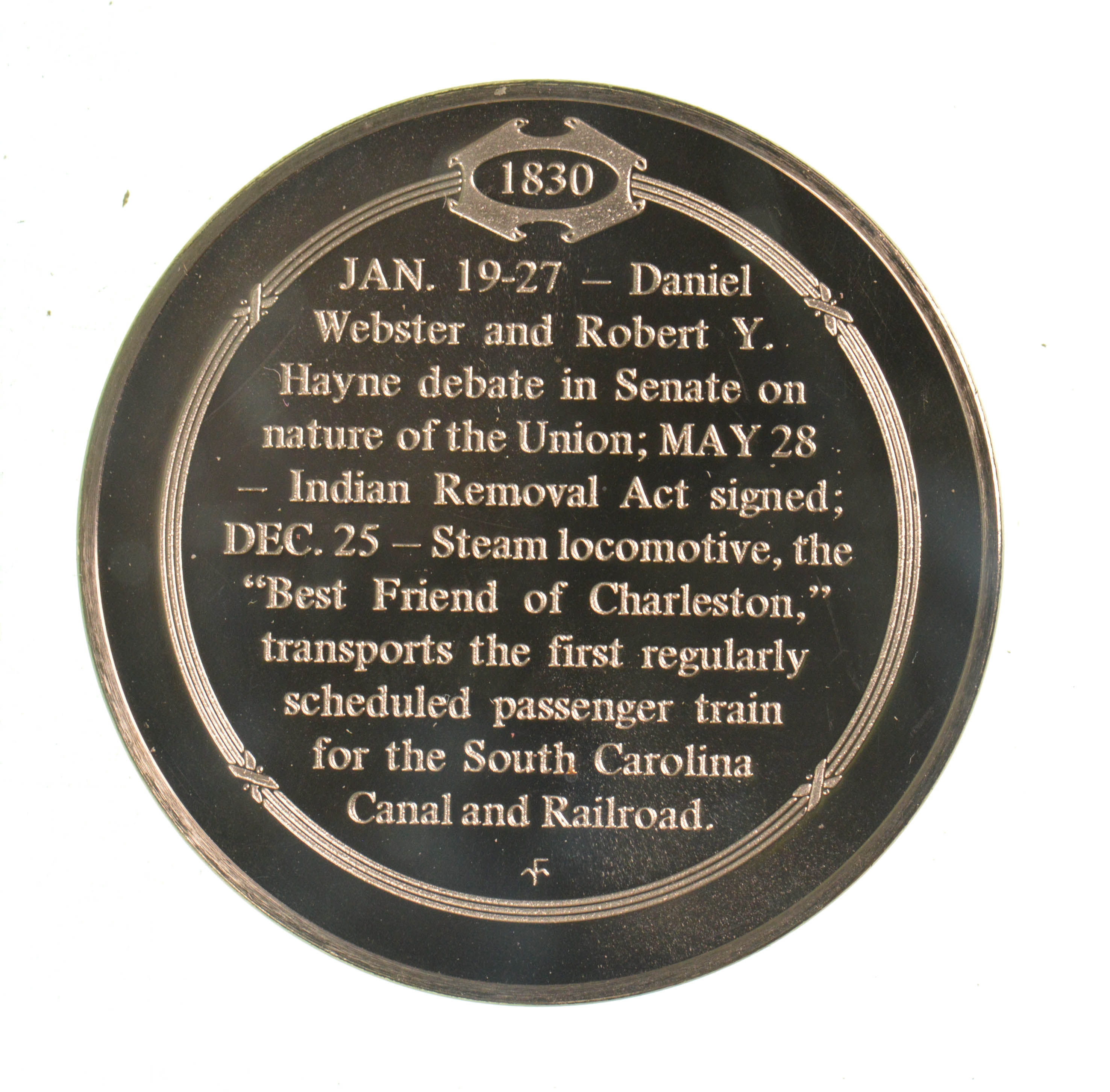 HUGE Bronze Medal Depicting First Train Passenger Service Inaugurated ...