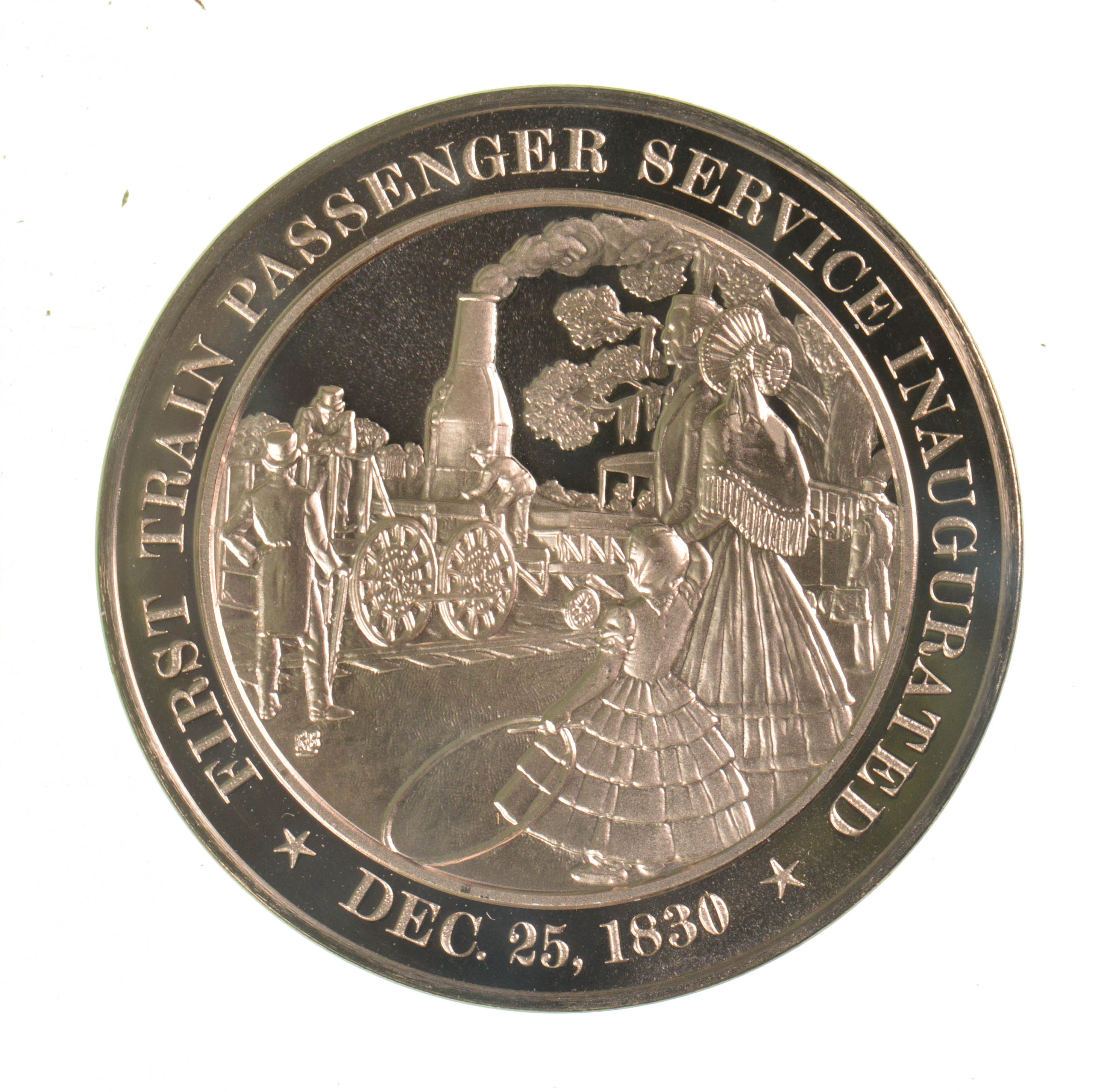 HUGE Bronze Medal Depicting First Train Passenger Service Inaugurated ...