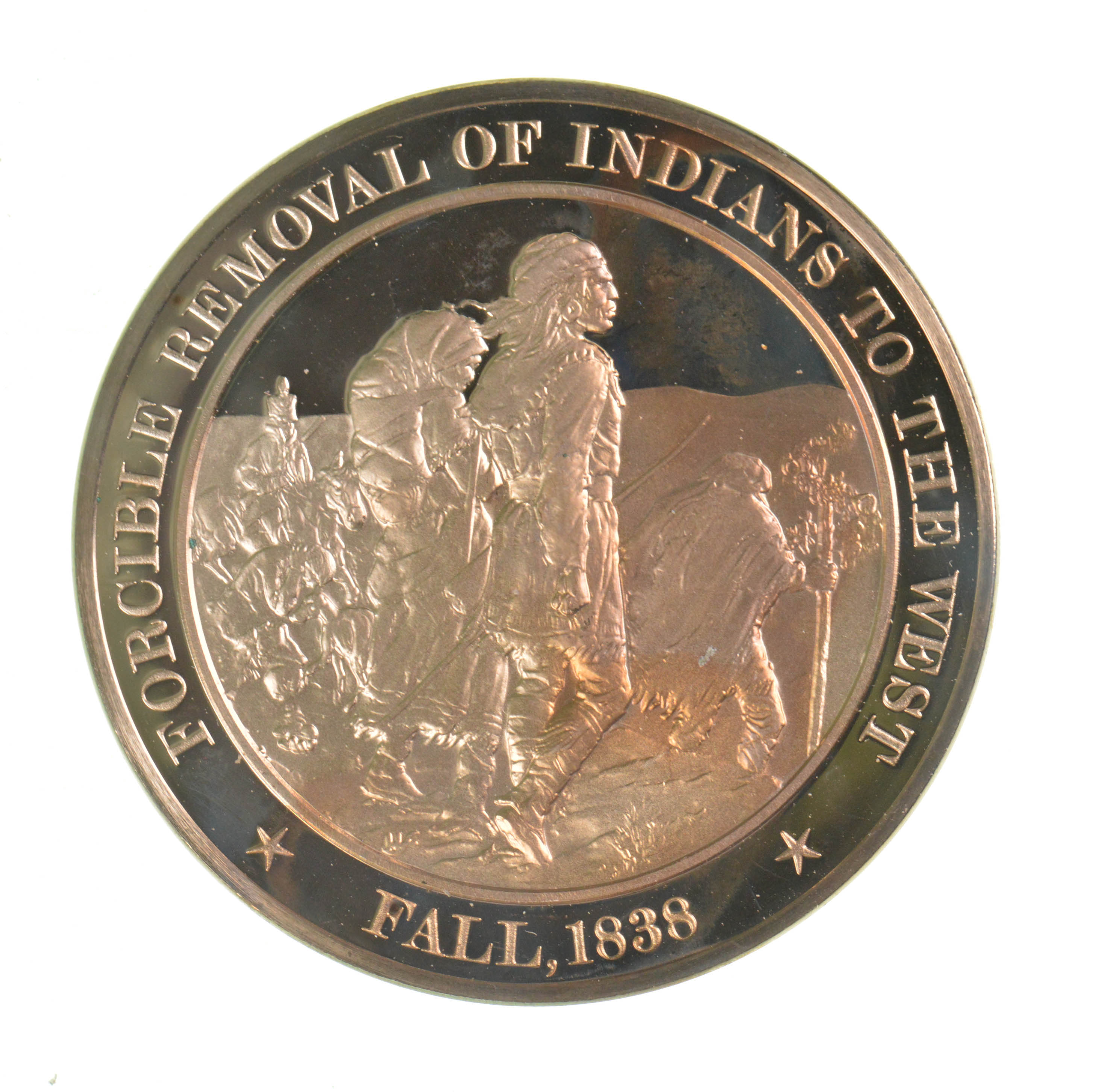 HUGE Bronze Medal Depicting Forcible Removal Of Indians To The West ...