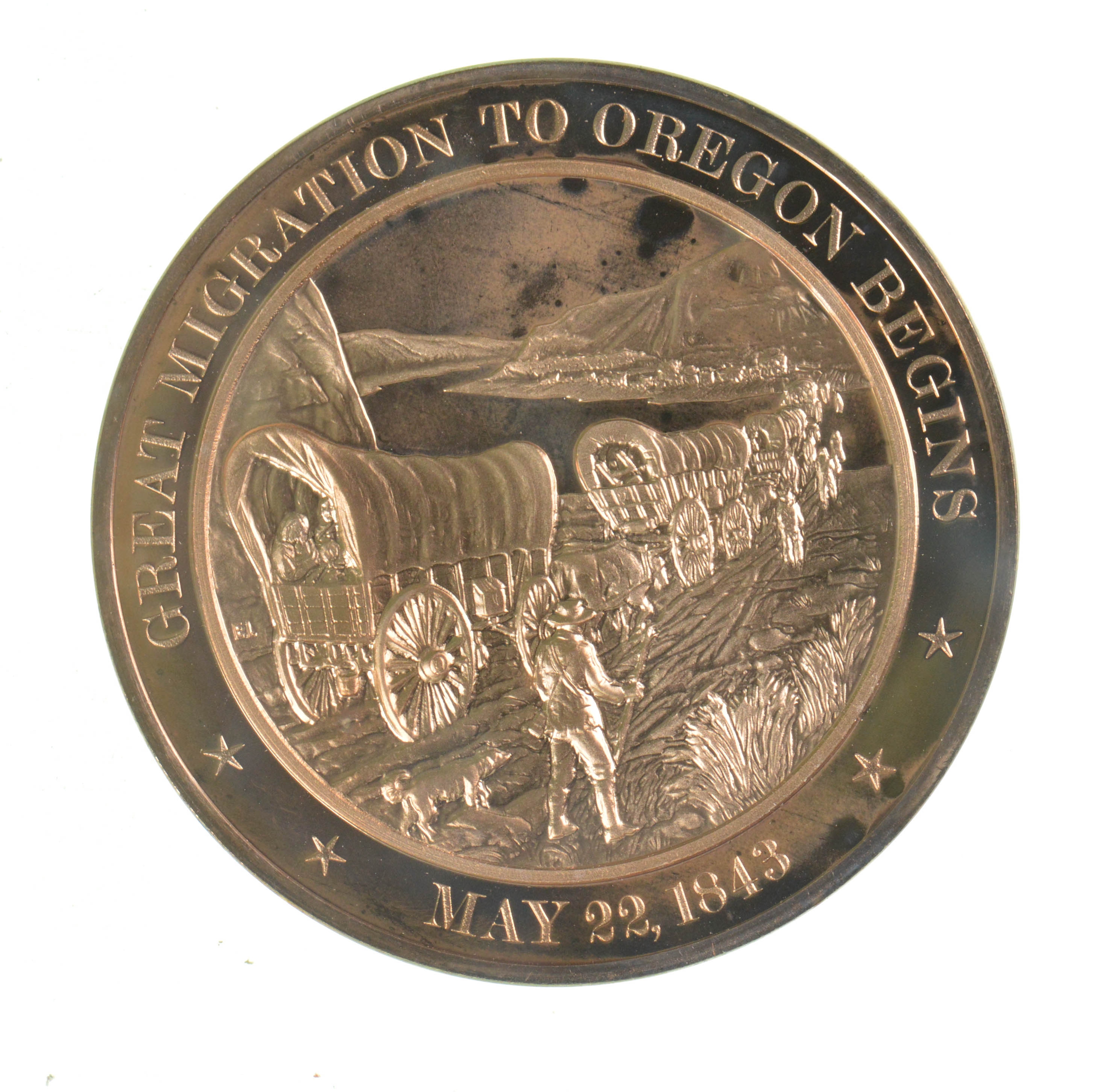 HUGE Bronze Medal Depicting Great Migration To Oregon Begins | Property ...