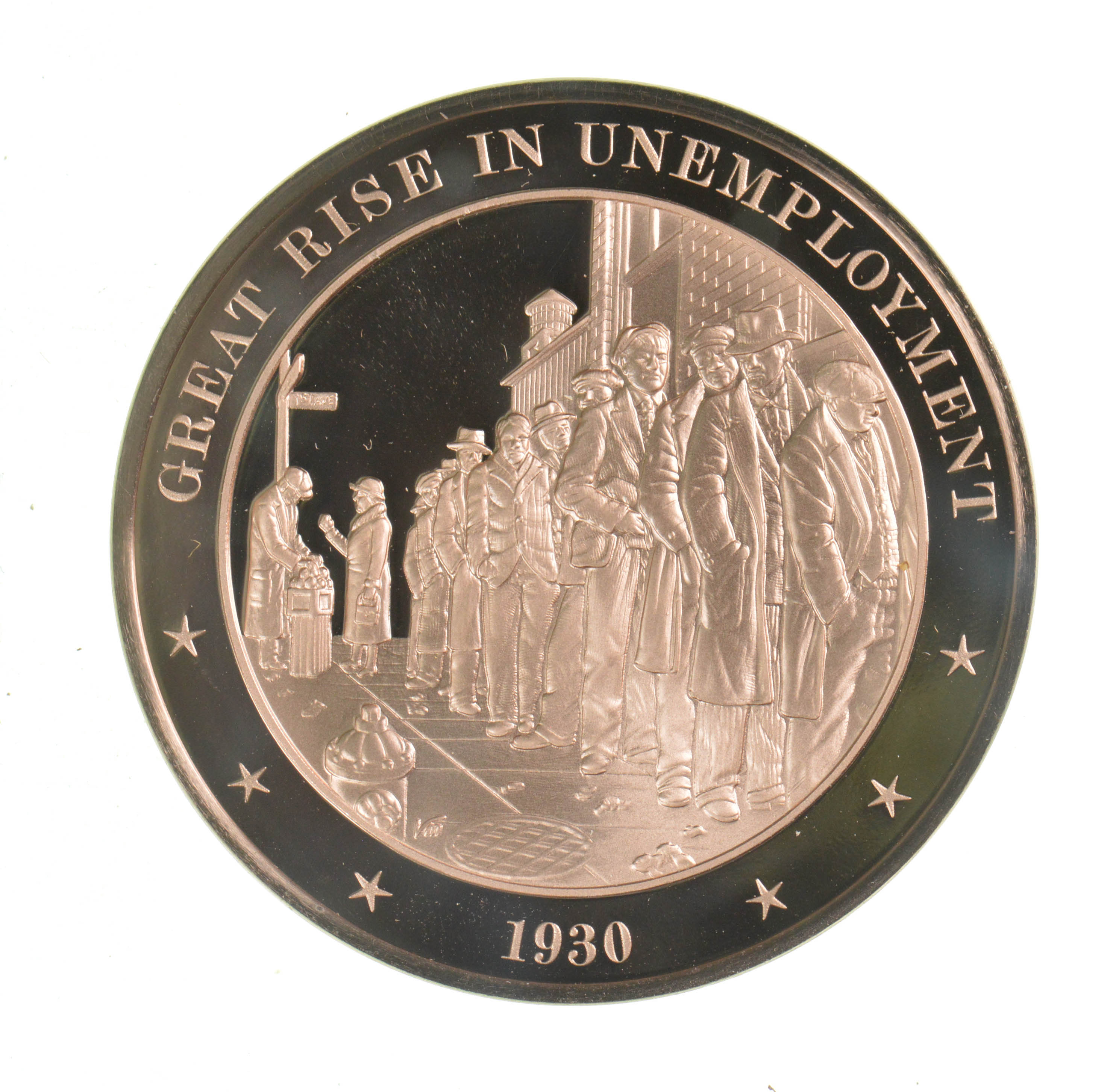 HUGE Bronze Medal Depicting Great Rise In Unemployment | Property Room