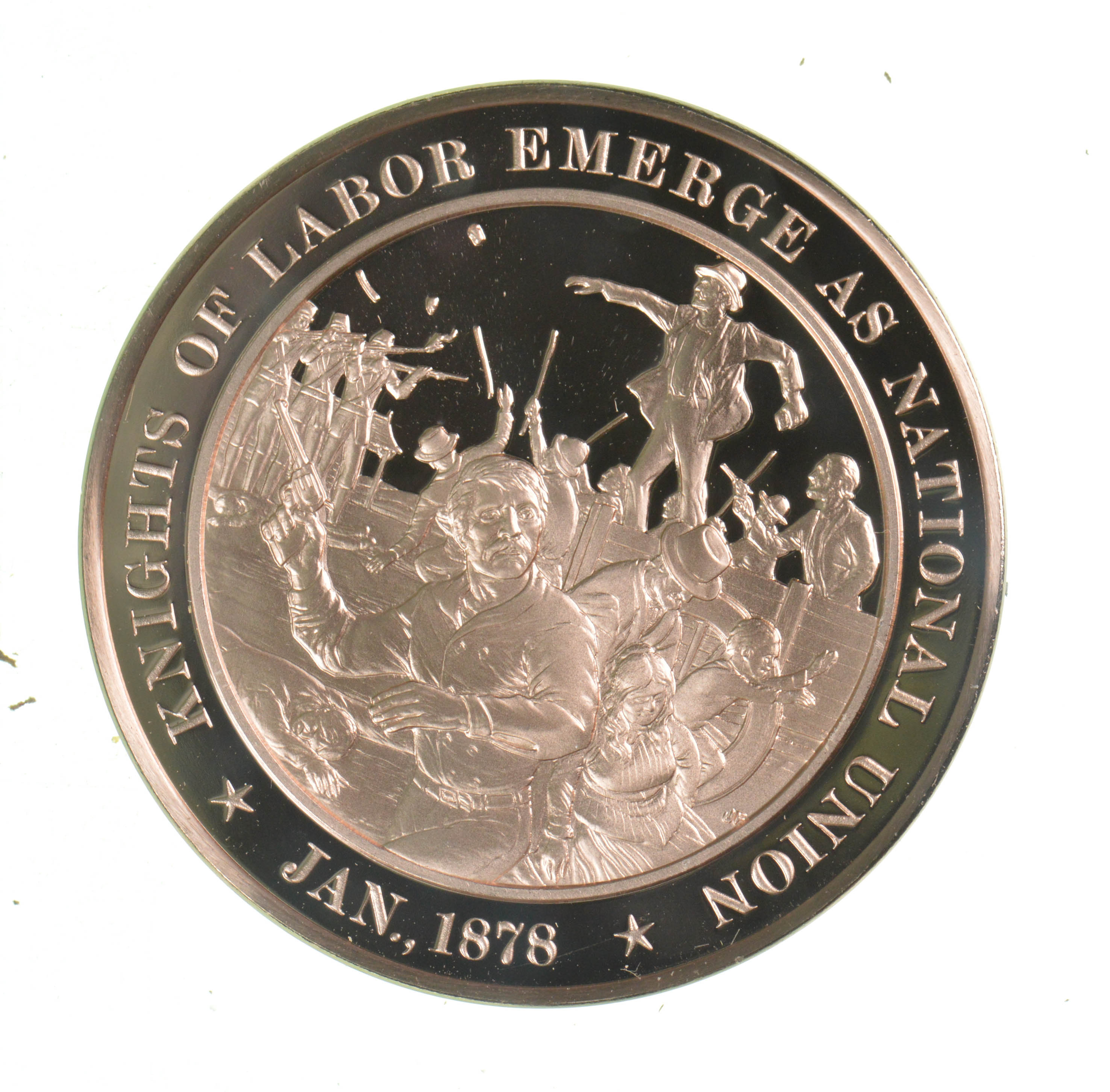 HUGE Bronze Medal Depicting Knights Of Labor Emerge As National Union ...