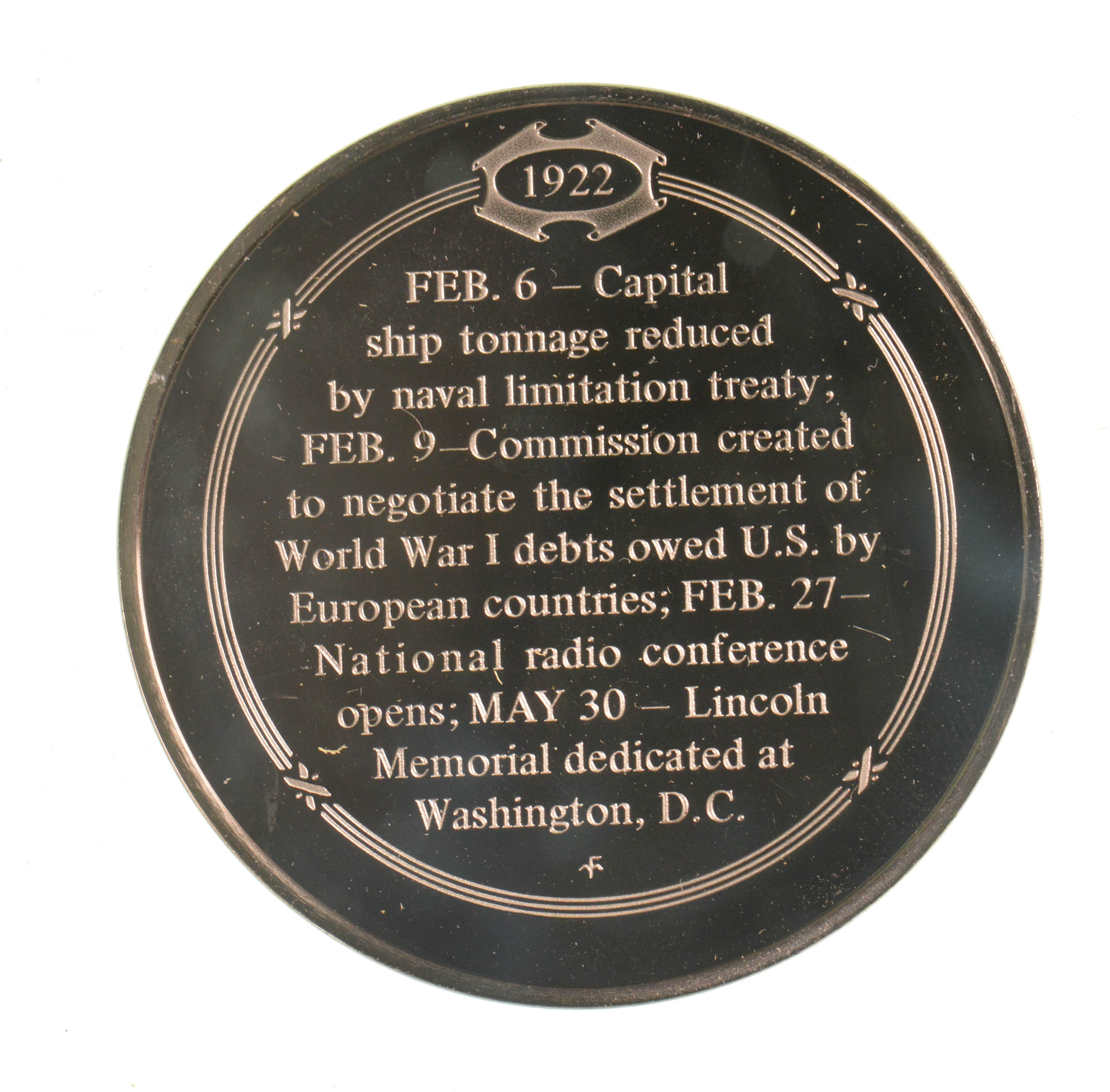 HUGE Bronze Medal Depicting Naval Limitation Treaty | Property Room