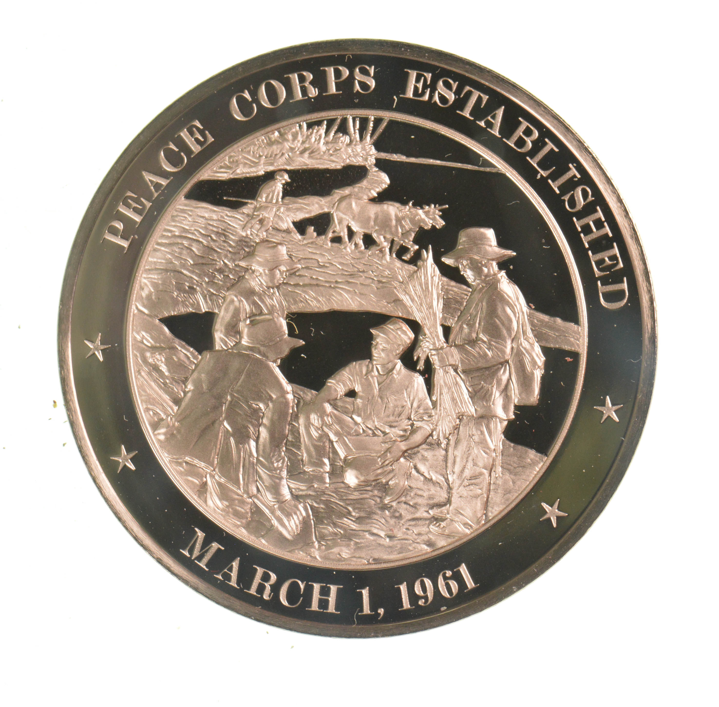 HUGE Bronze Medal Depicting Peace Corps Established | Property Room