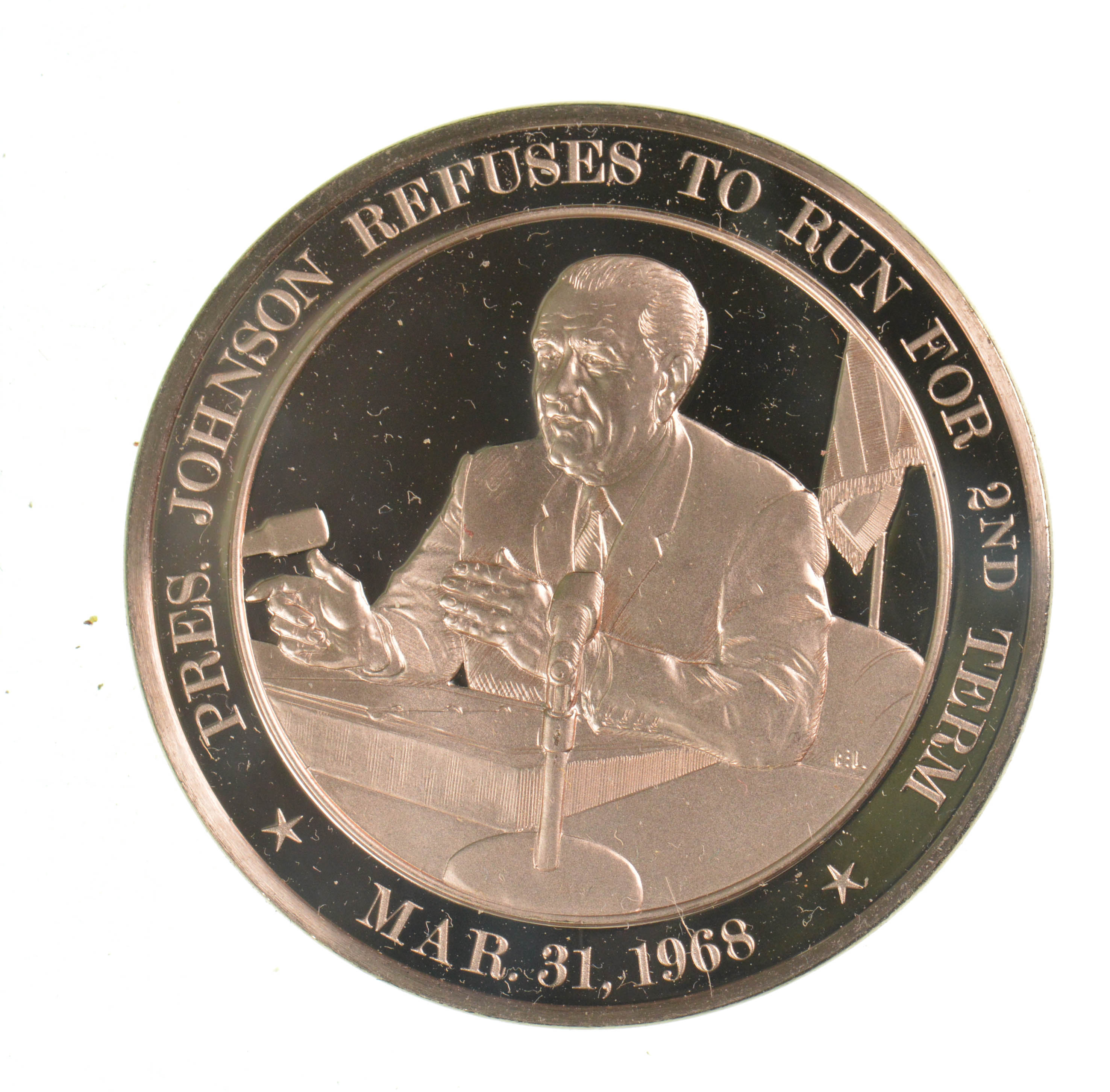 HUGE Bronze Medal Depicting President Johnson Refuses To Run For 2nd ...