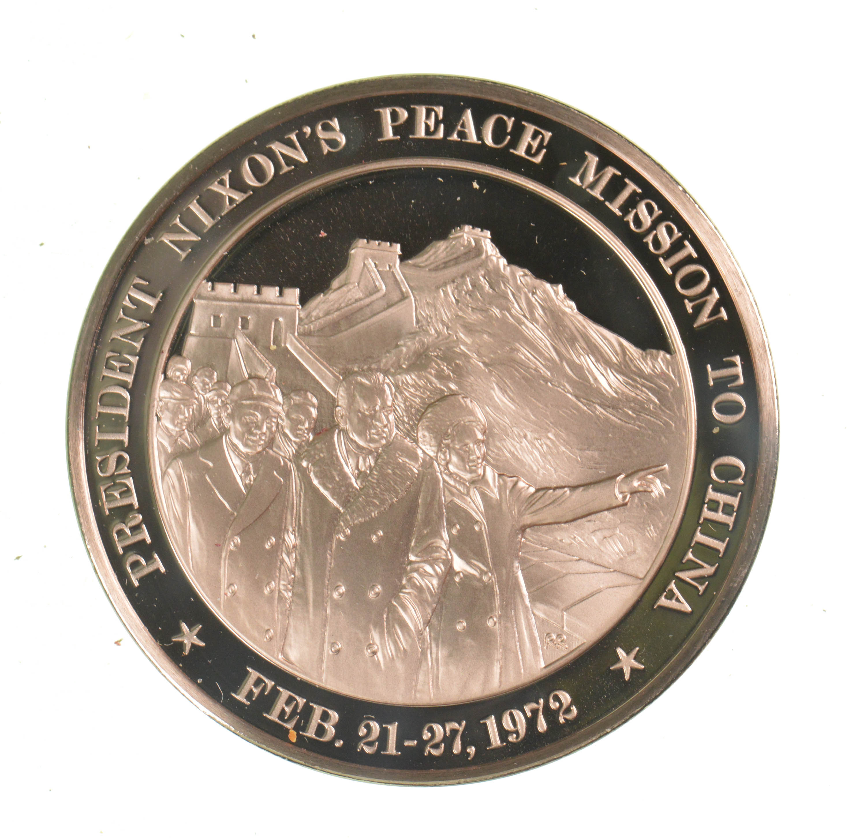 HUGE Bronze Medal Depicting President Nixon's Peace Mission To China ...