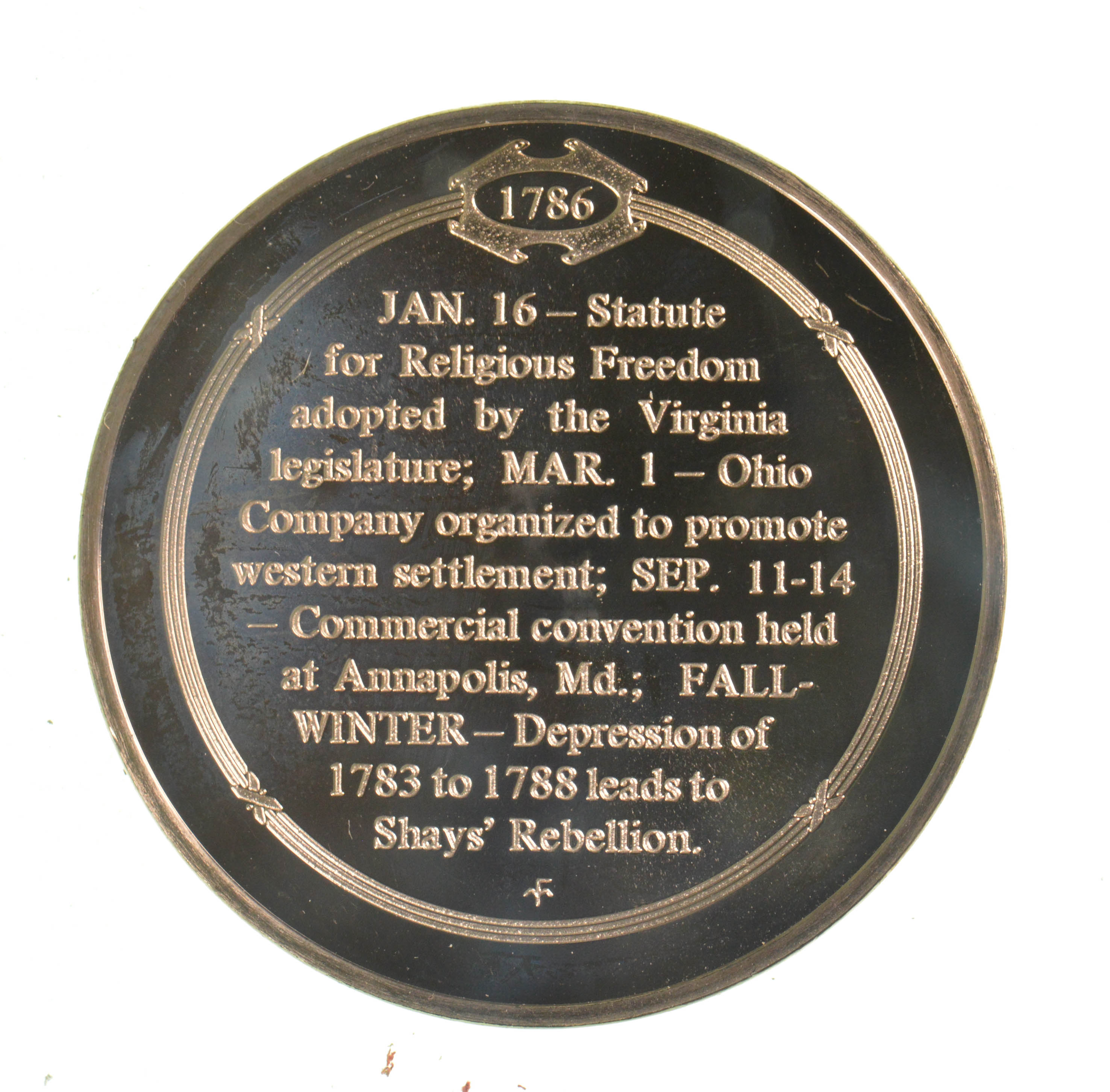 HUGE Bronze Medal Depicting Shays' Rebellion | Property Room