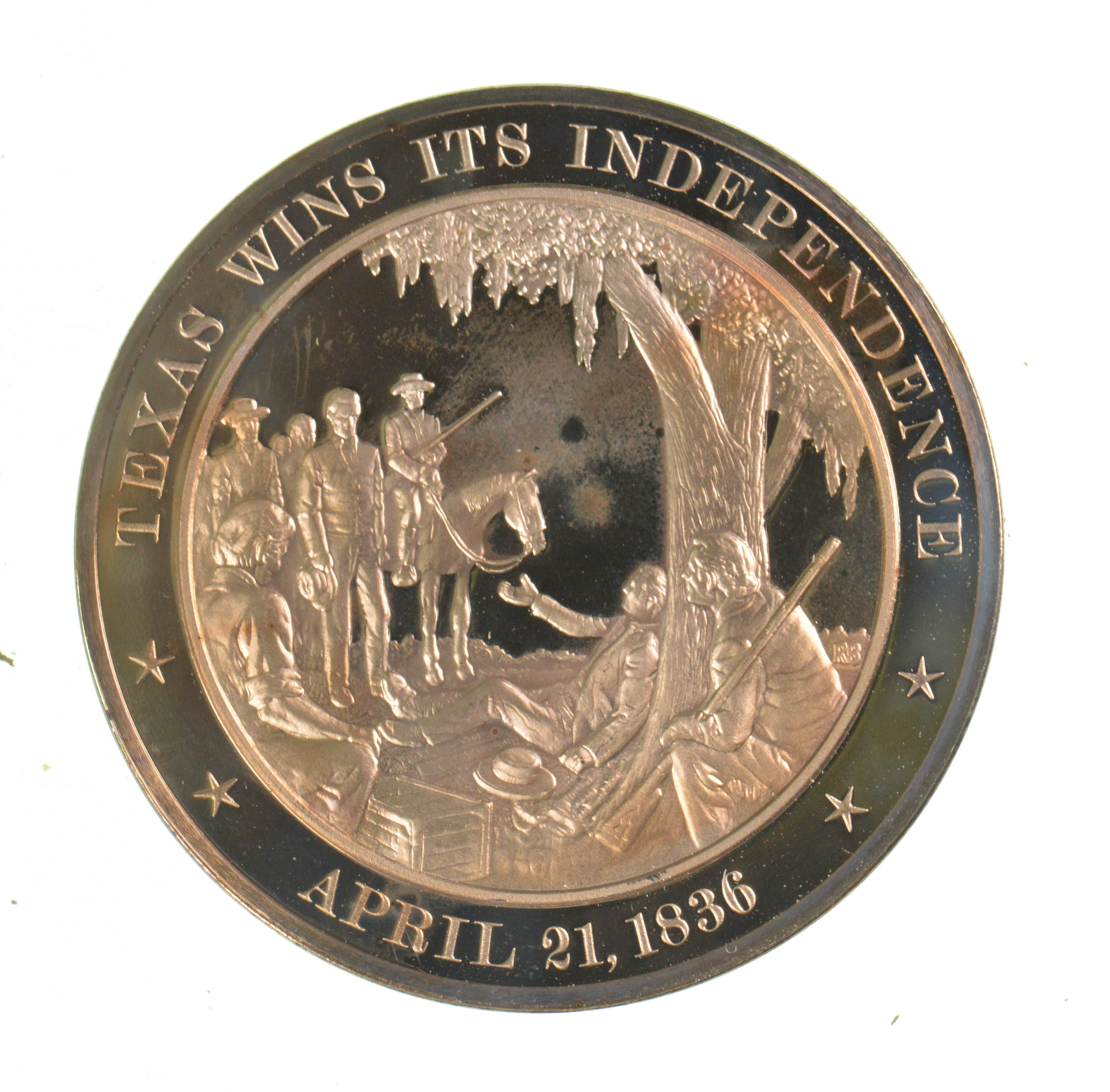 HUGE Bronze Medal Depicting Texas Wins Its Independence | Property Room