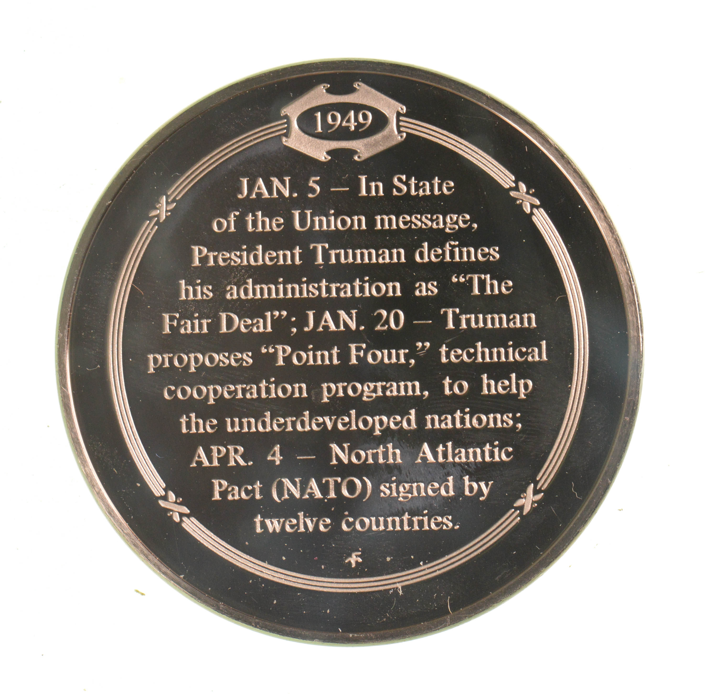 HUGE Bronze Medal Depicting U.S. And Western Europe Sign Defense Pact ...