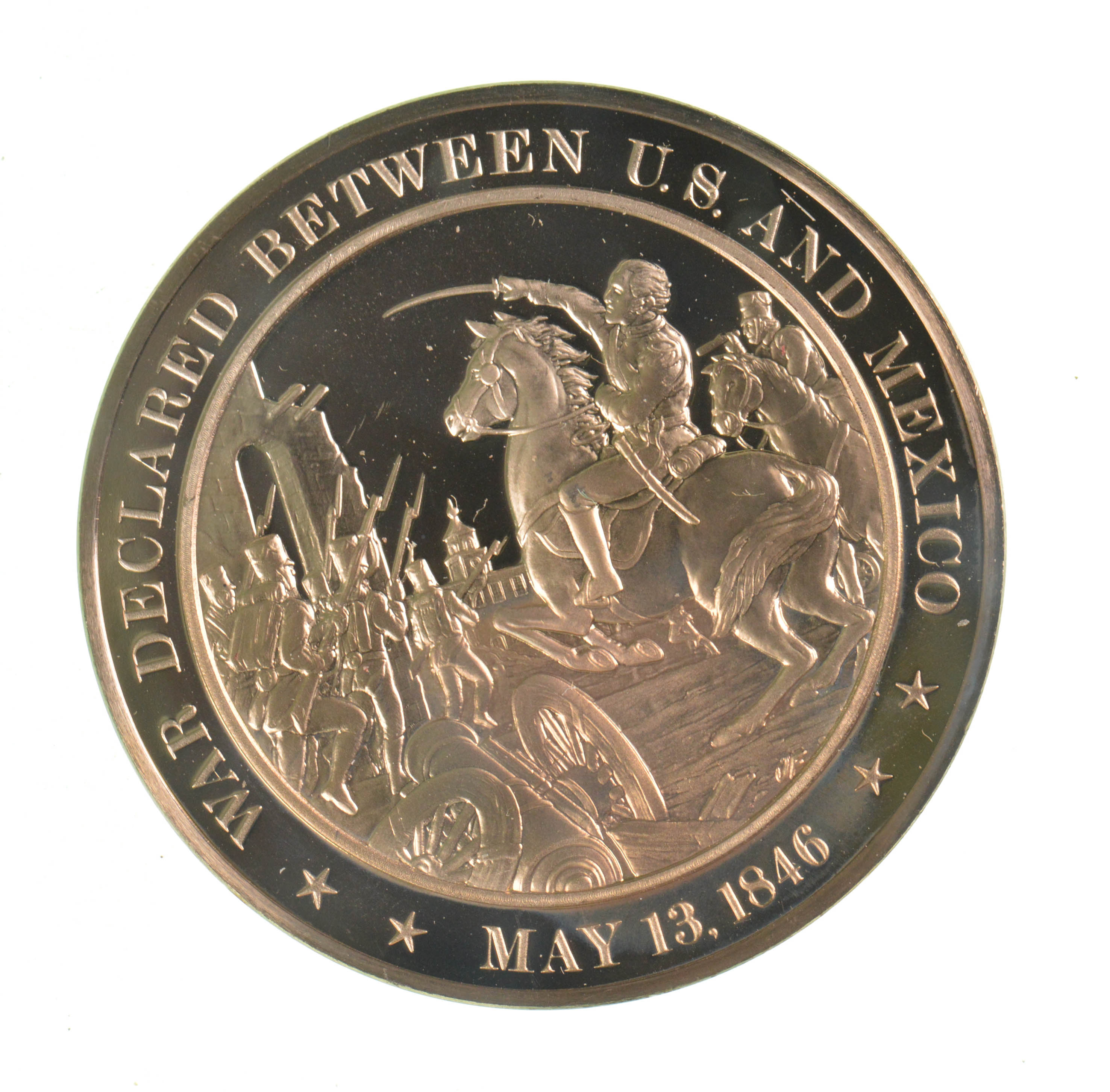 HUGE Bronze Medal Depicting War Declared Between U.S. And Mexico ...