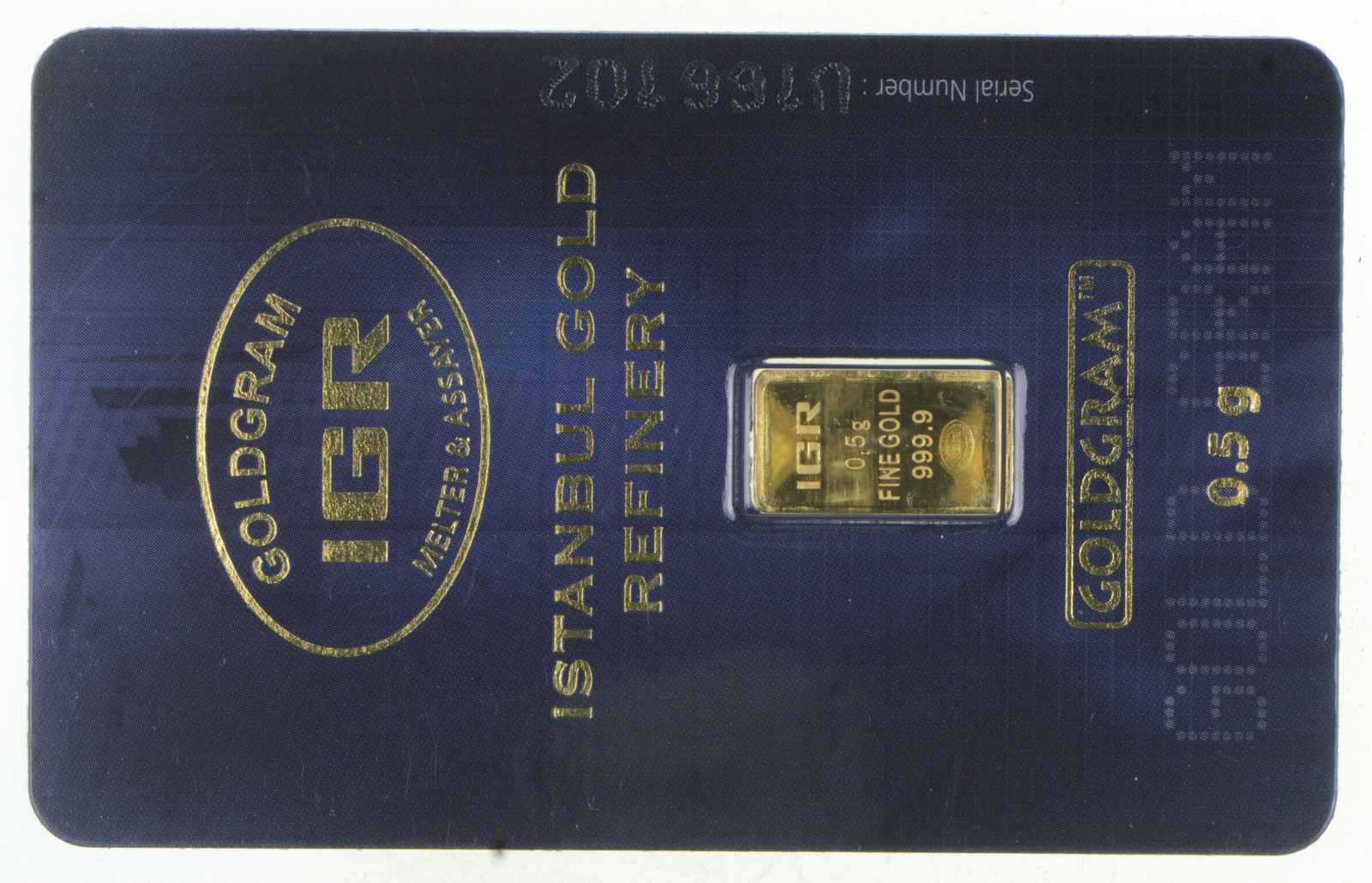 Istanbul Gold Refinery Goldgram 1/2 Gram Bar - In Original Packaging ...