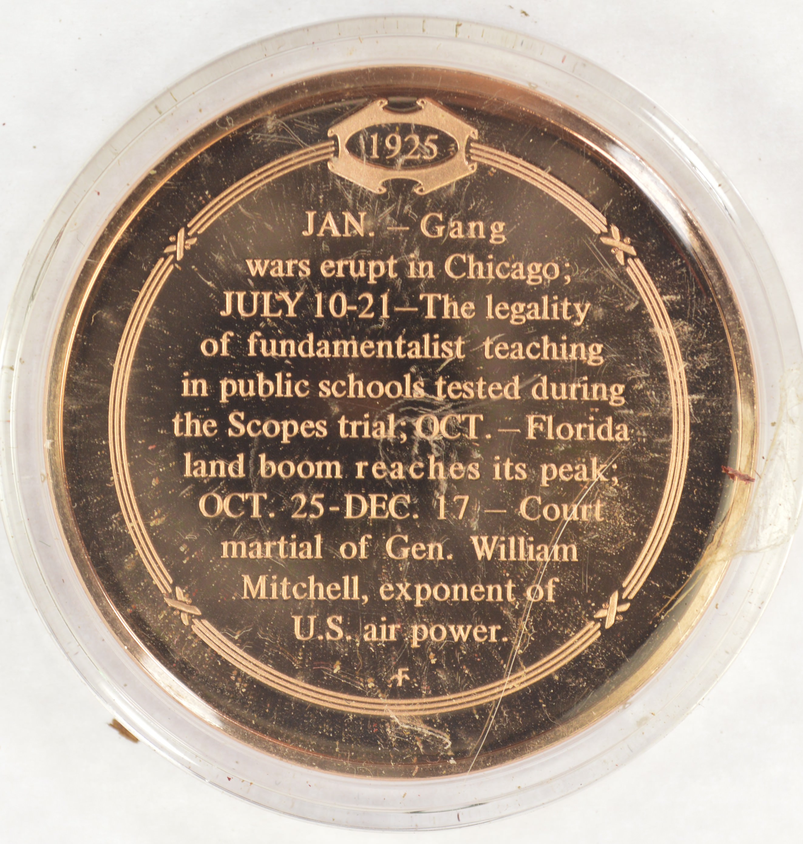 July 10-21, 1925 Scopes Trial On Evolution - Bronze Historic ...