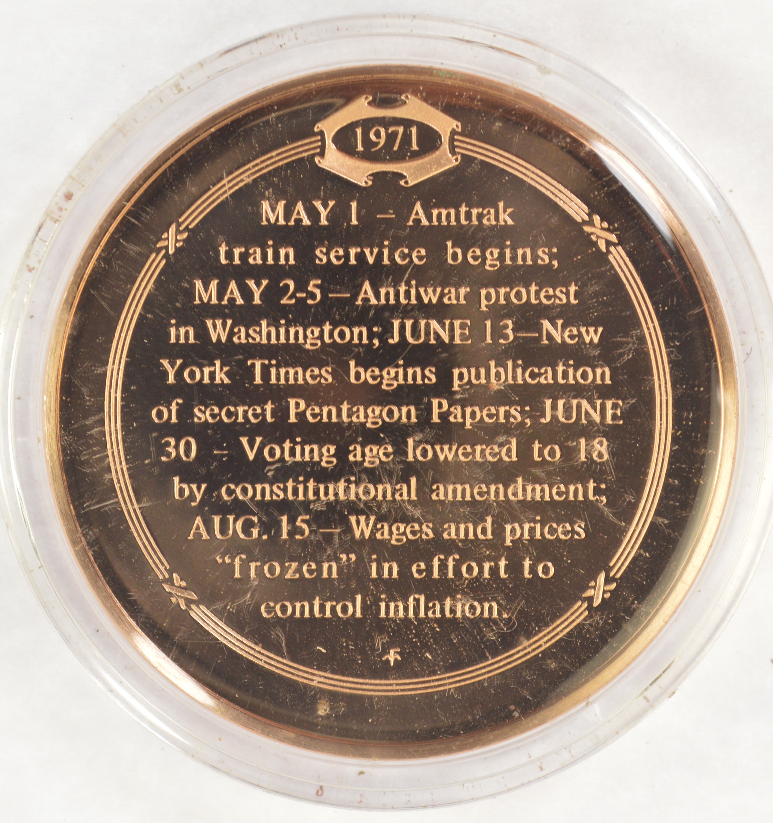 June 13, 1971 Pentagon Papers Bare Vietnam War Secrets - Bronze Historic Commemorative Medal ...