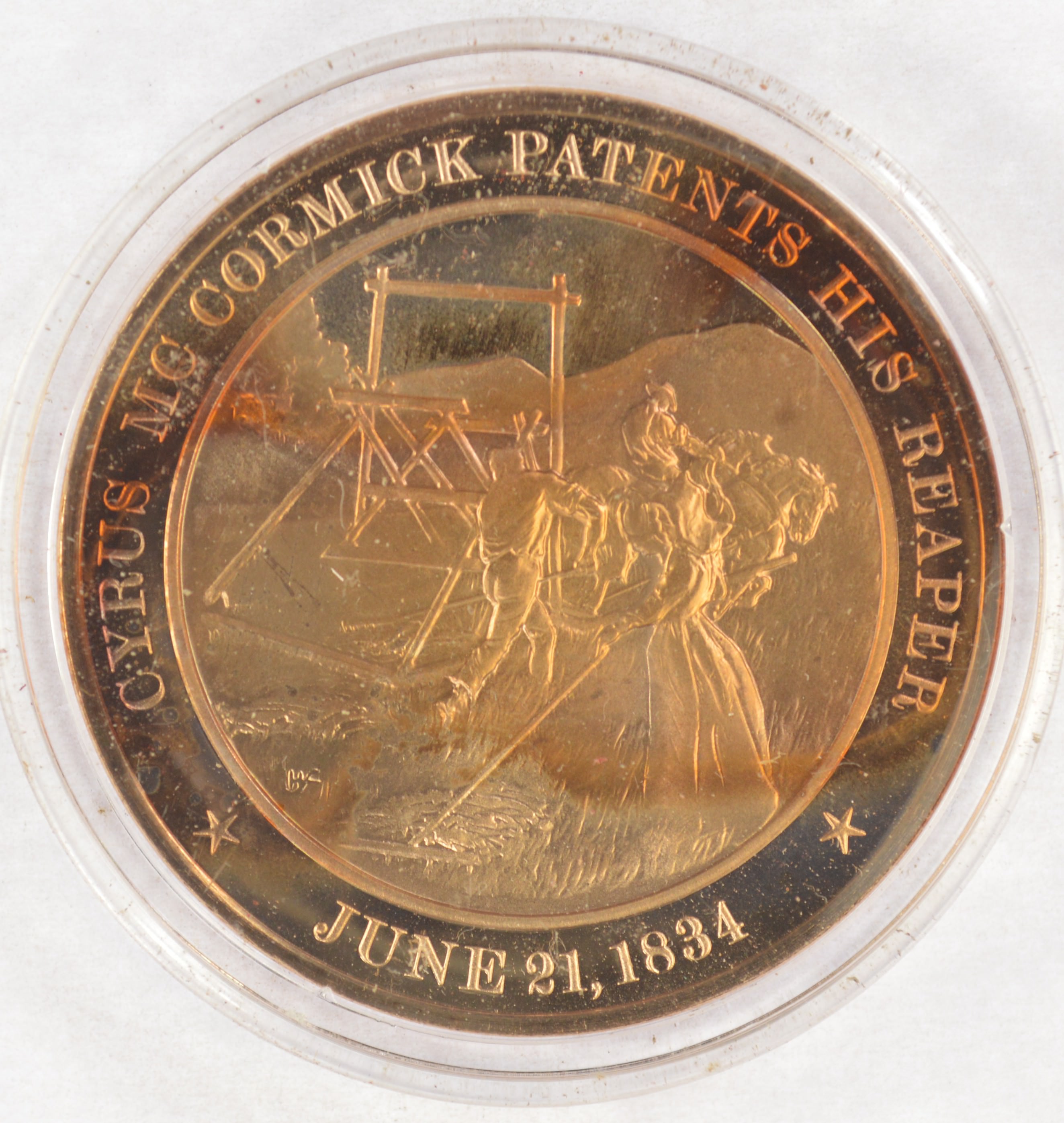 June 21, 1834 Cyrus McCormick Patents His Reaper - Bronze Historic ...