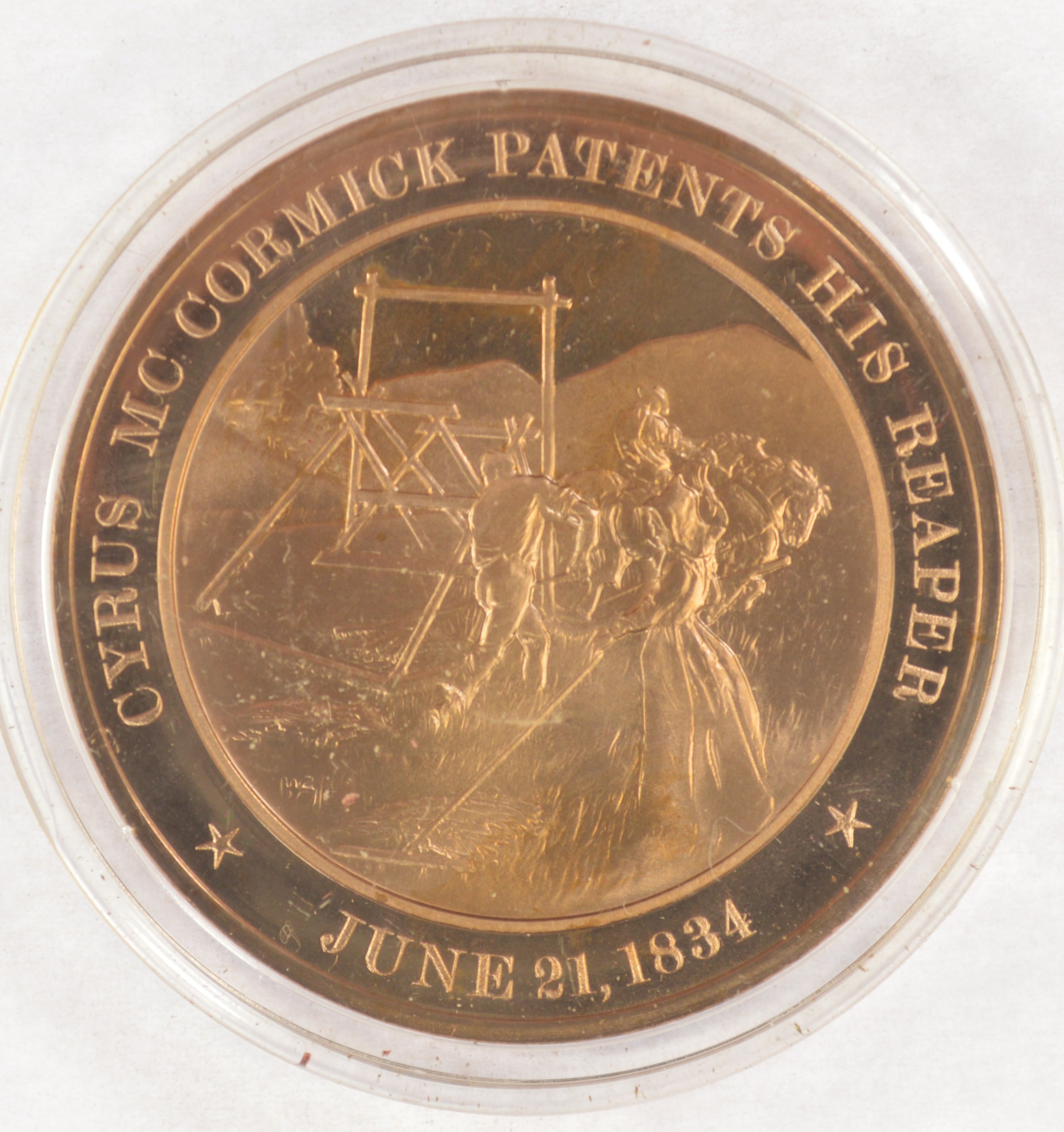 June 21, 1834 Cyrus McCormick Patents His Reaper - Bronze Historic ...