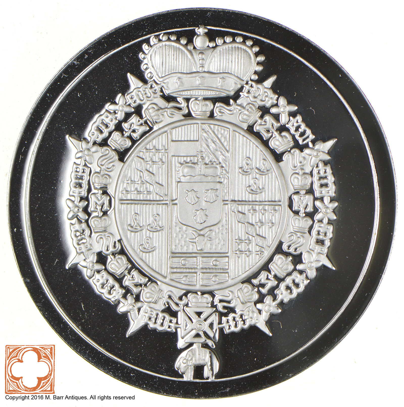 LARGE (Diameter of Silver Dollar) Sterling Silver Embossed Round ...