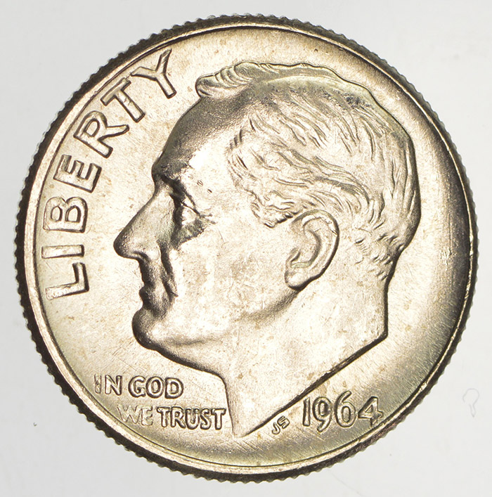 Last Silver Dime - 1964 Roosevelt Dime - 90% Silver | Property Room