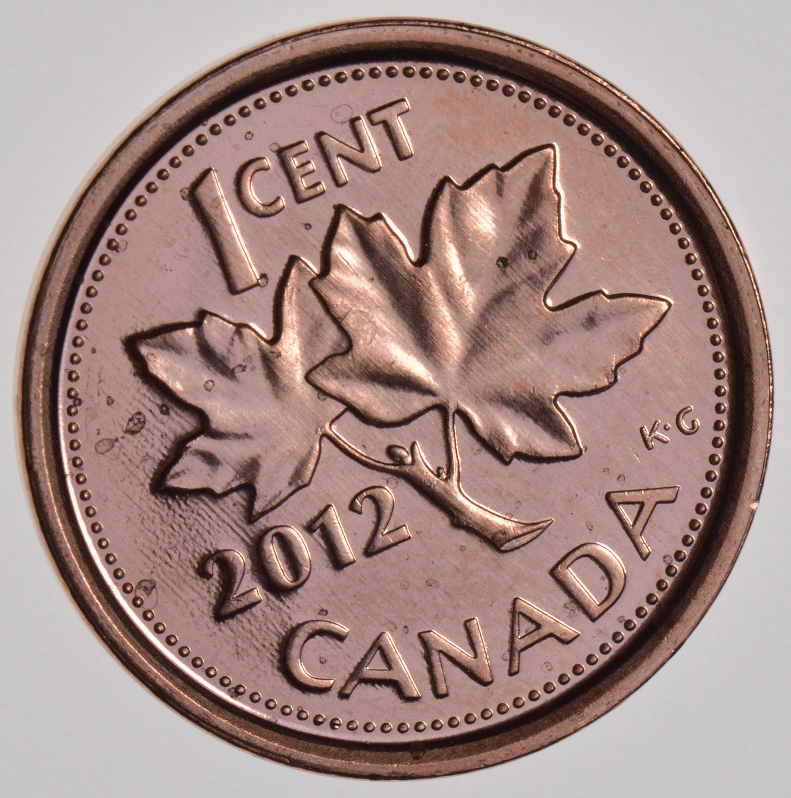 Last Year of Issue - 2012 Canada One Cent - Brilliant Uncirculated ...