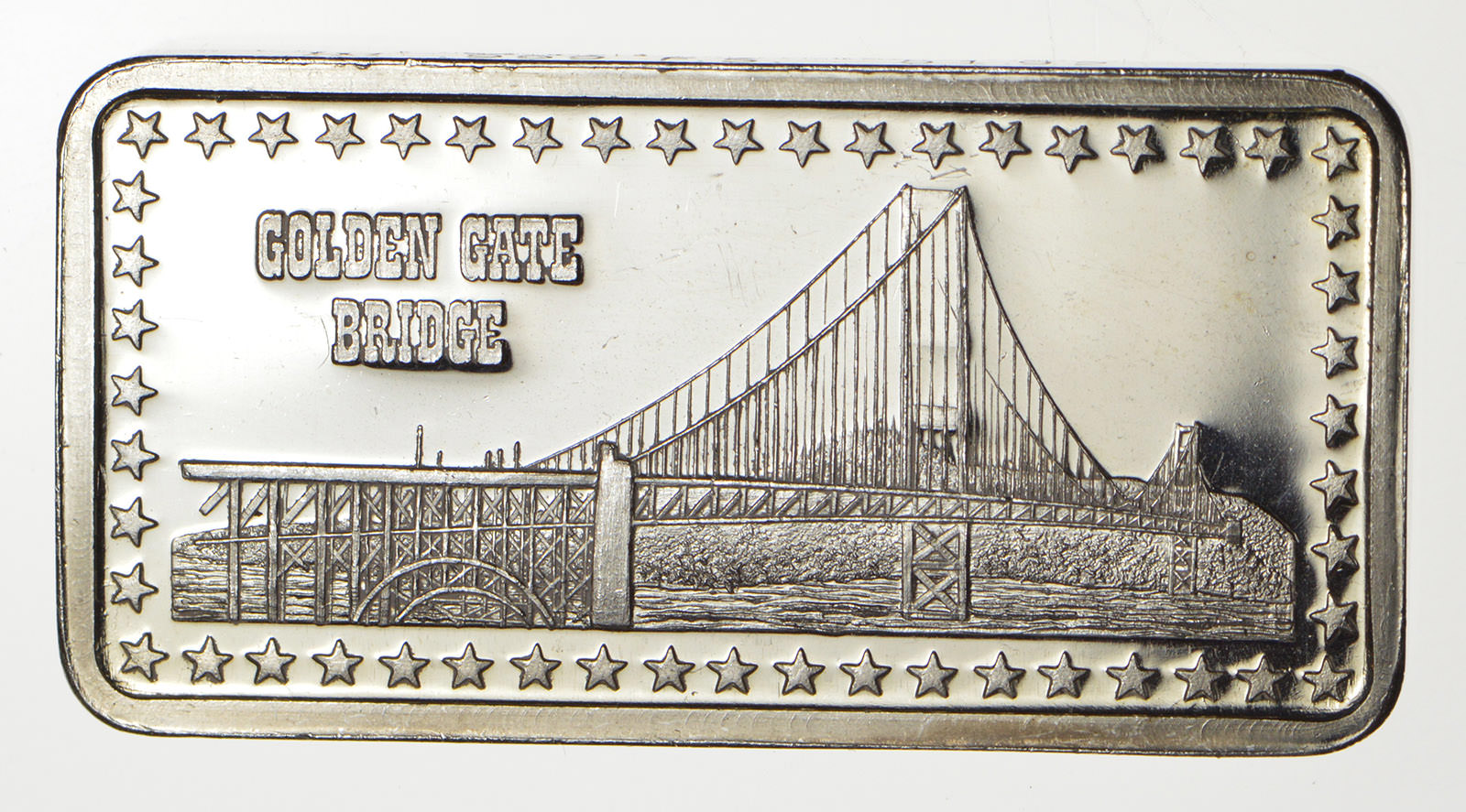 Limited - 1 Oz Silver Golden Gate Bridge Bar - .999 Fine Silver ...