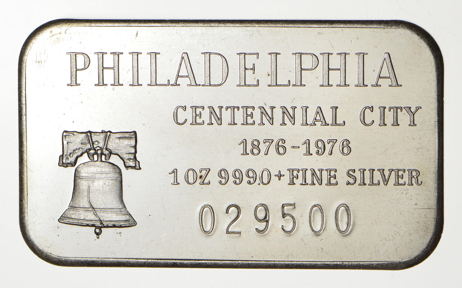 Limited - 1 Oz Silver Philadelphia Centennial City Bar - .999 Fine ...