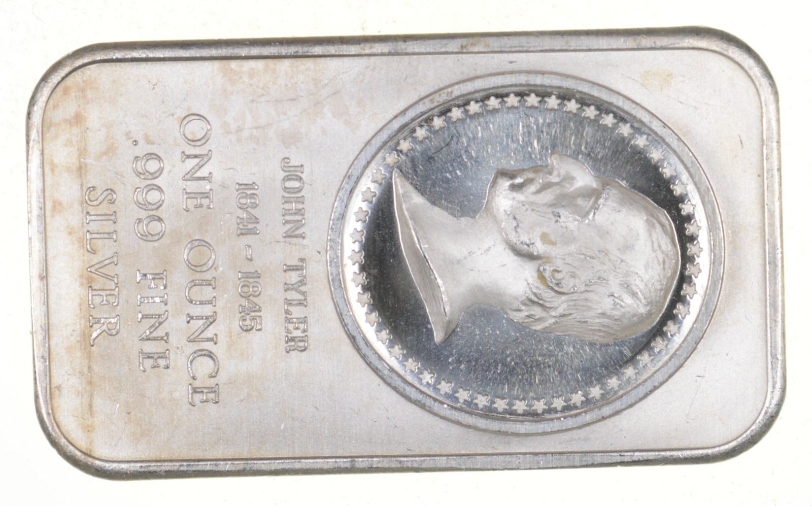Limited - 1 Troy Oz Silver John Tyler Bar - .999 Fine Silver | Property ...