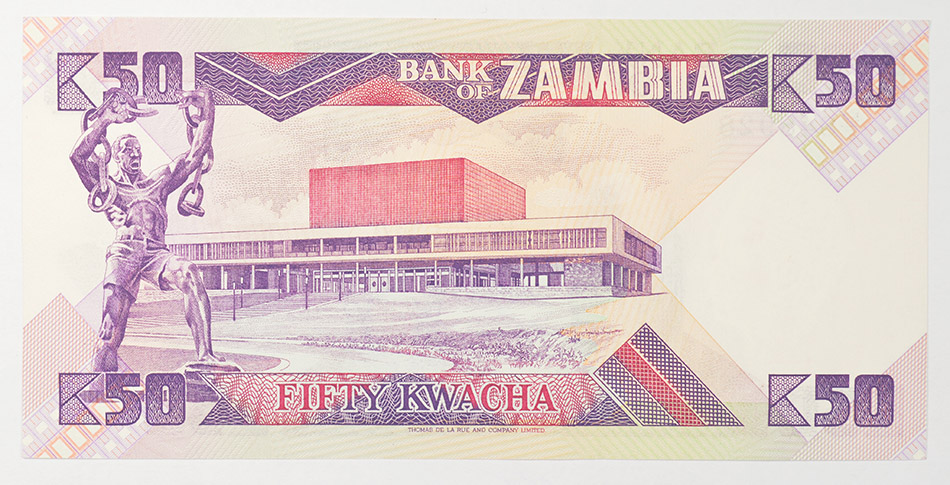 Limited Edition African Bank Of Zambia Fifty Kwacha Note - Uncirculated ...