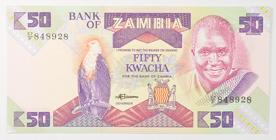 Limited Edition African Bank Of Zambia Fifty Kwacha Note - Uncirculated ...