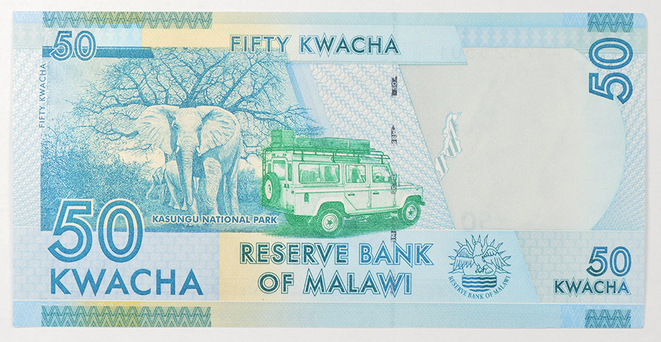 Limited Edition African Reserve Bank Of Malawi Fifty Kwacha Note ...