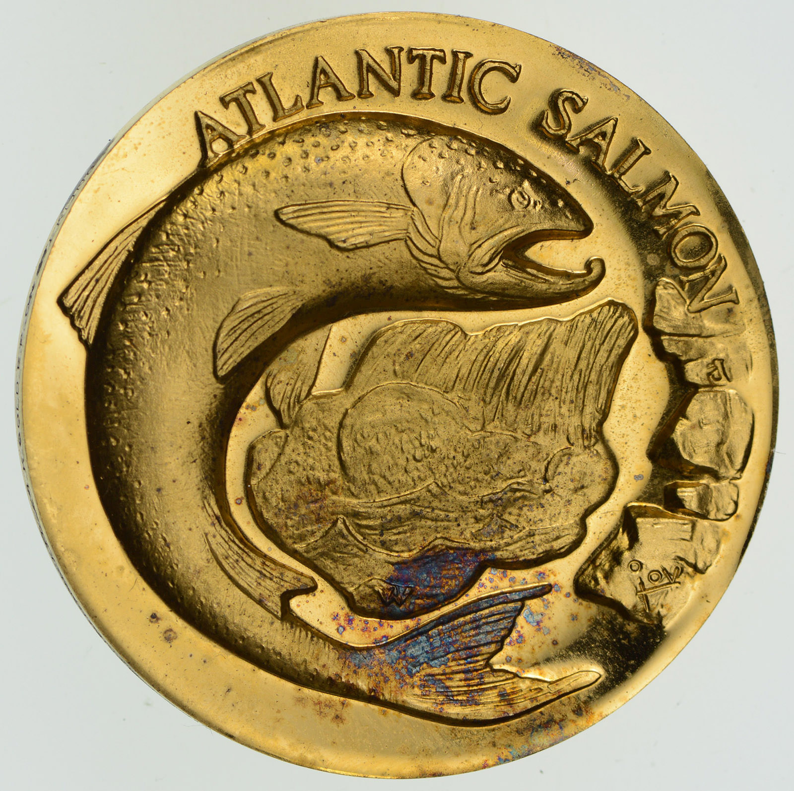 Limited Edition Atlantic Salmon .925 Sterling Silver 24K Gold Plated 35 ...