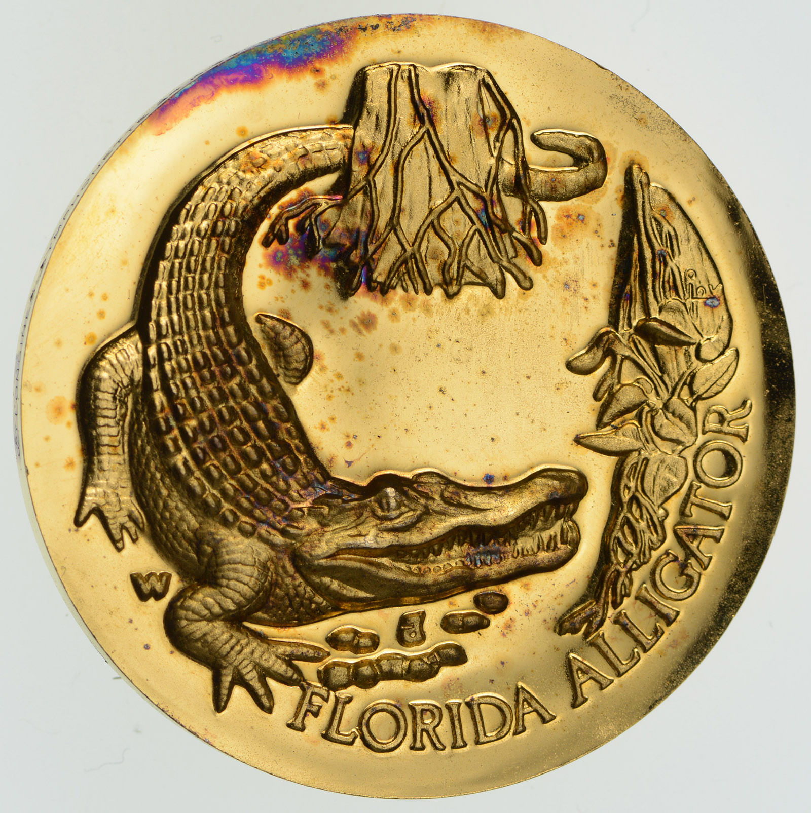 Limited Edition Florida Alligator .925 Sterling Silver 24K Gold Plated ...