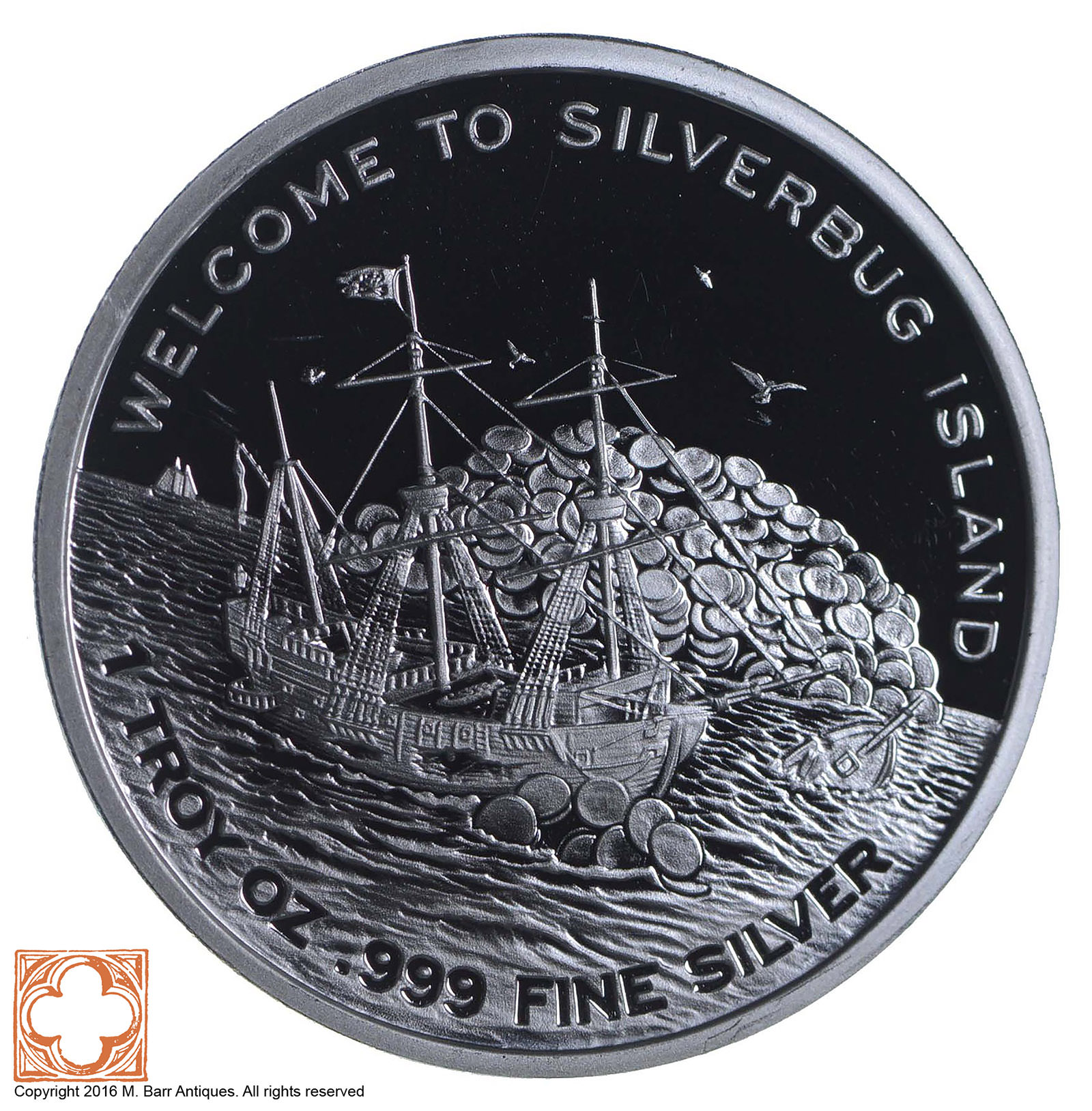 Limited SILVER 1 Oz Round 2016 Mermaid Silverbug Island .999 Fine ...