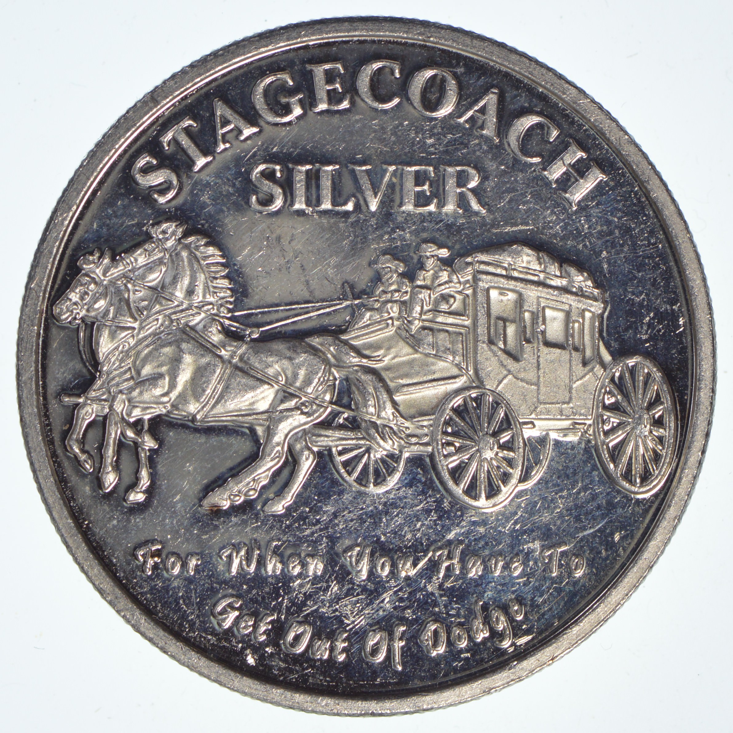 Limited SILVER 1 Oz Round Stagecoach For When You Have to Get Out Of ...