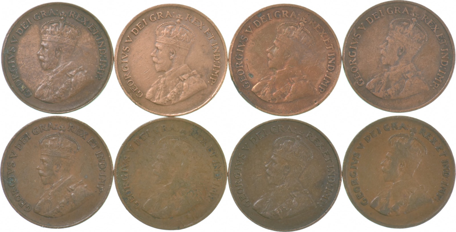 Lot 1928 1920 1920 1920 1928 1920 1921 1928 Canada 1 Cents Penny ...