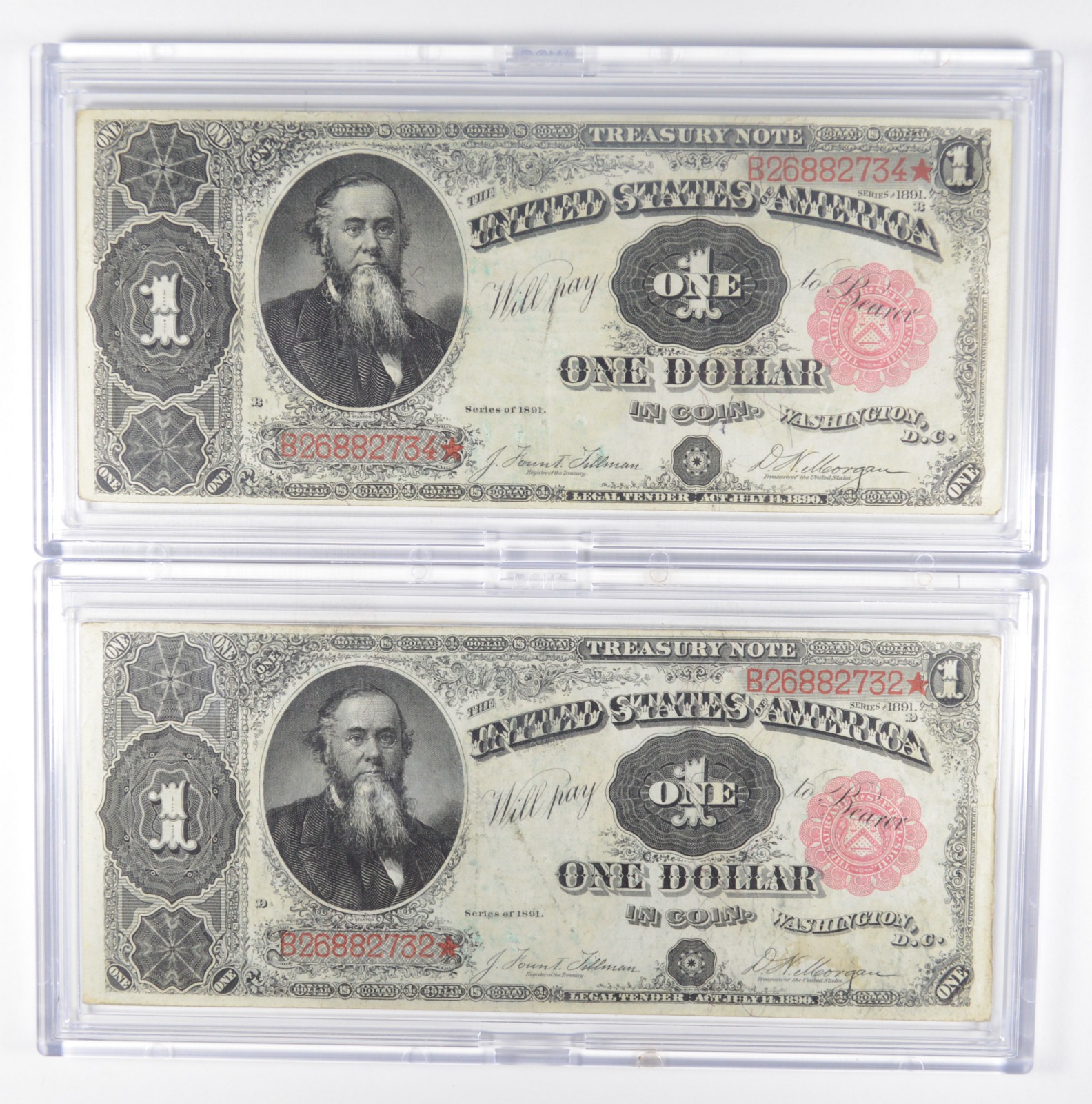 Lot (2) 1891 $1 Treasury Large Size Notes - PH | Property Room