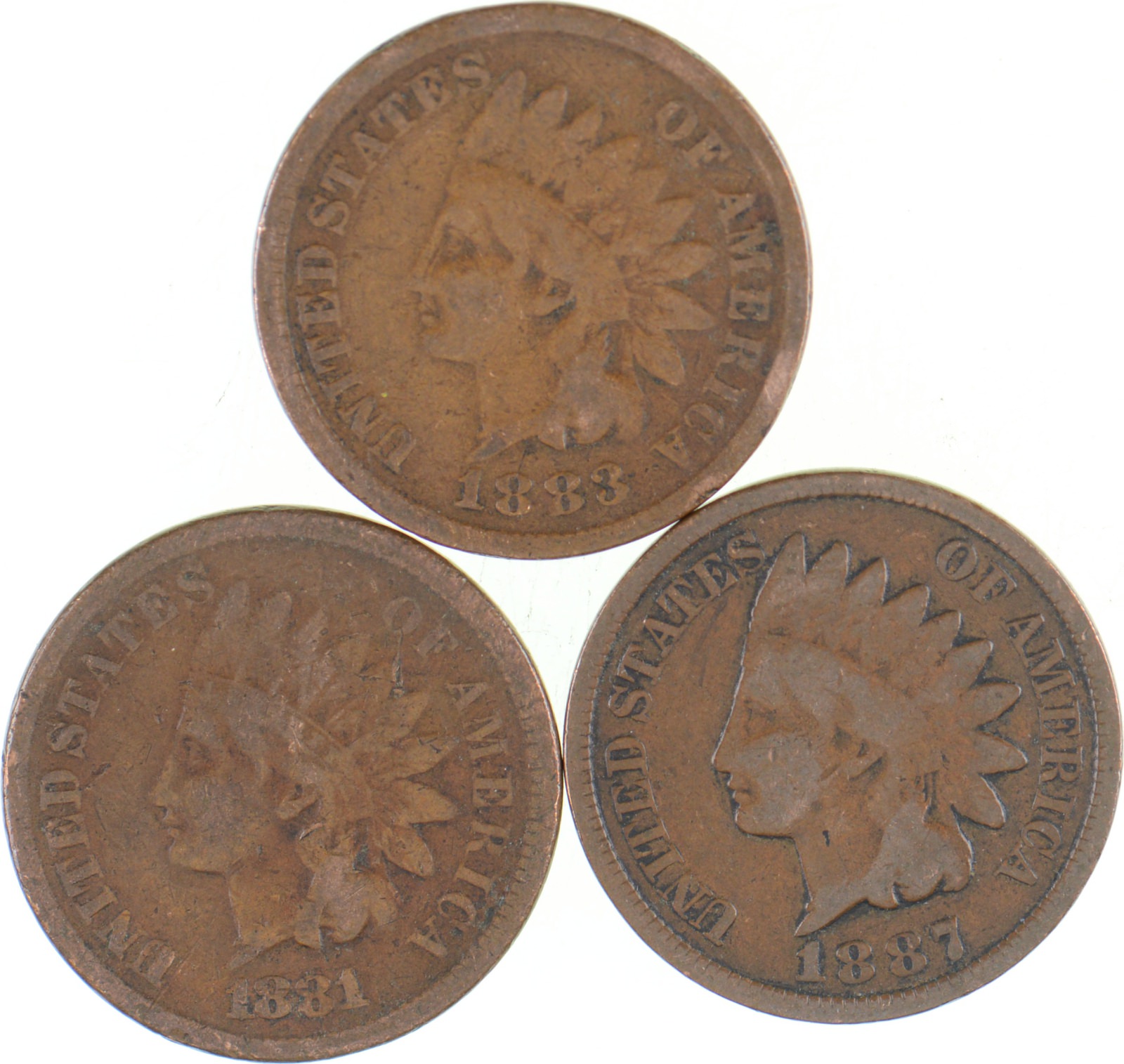 Lot BETTER DATES 1883 1881 1887 Indian Head Cents | Property Room