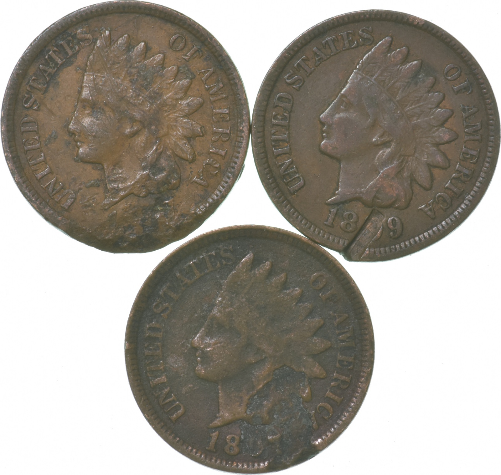 Lot BETTER DATES Worn Date 1899 1897 Indian Head Cents | Property Room