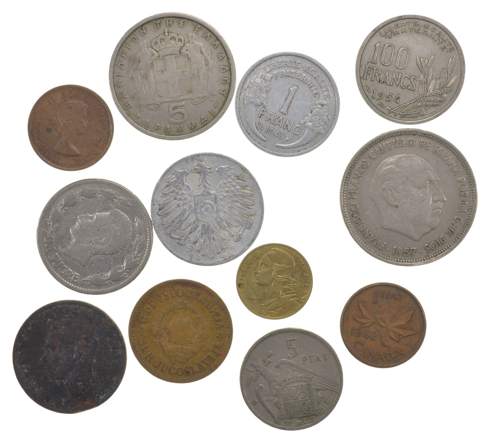 Lot Mixed World Coins 50-100 Years Old - Collection Bulk Great History ...