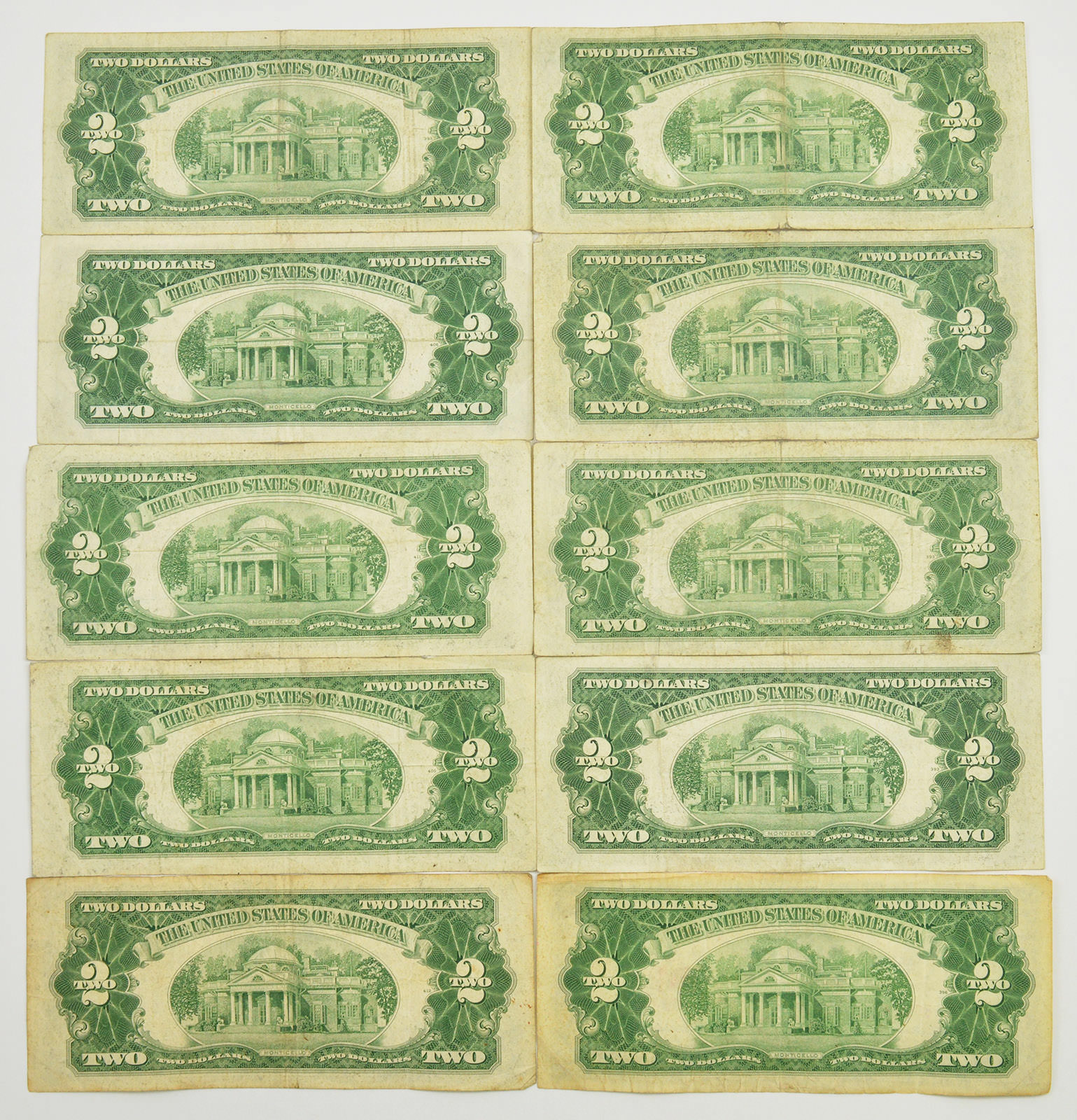 Lot of 10 Robert B Anderson Secretary Of The Treasury 1953-A $2.00 Red ...