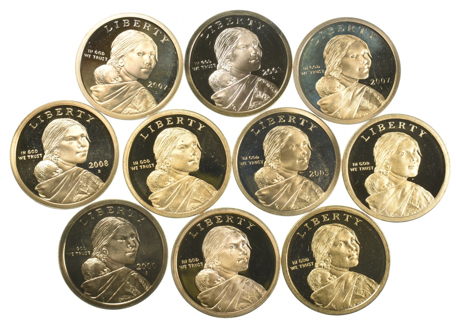 Lot of 10 - Sacagawea Dollar PROOF PR Cameo Collection | Property Room
