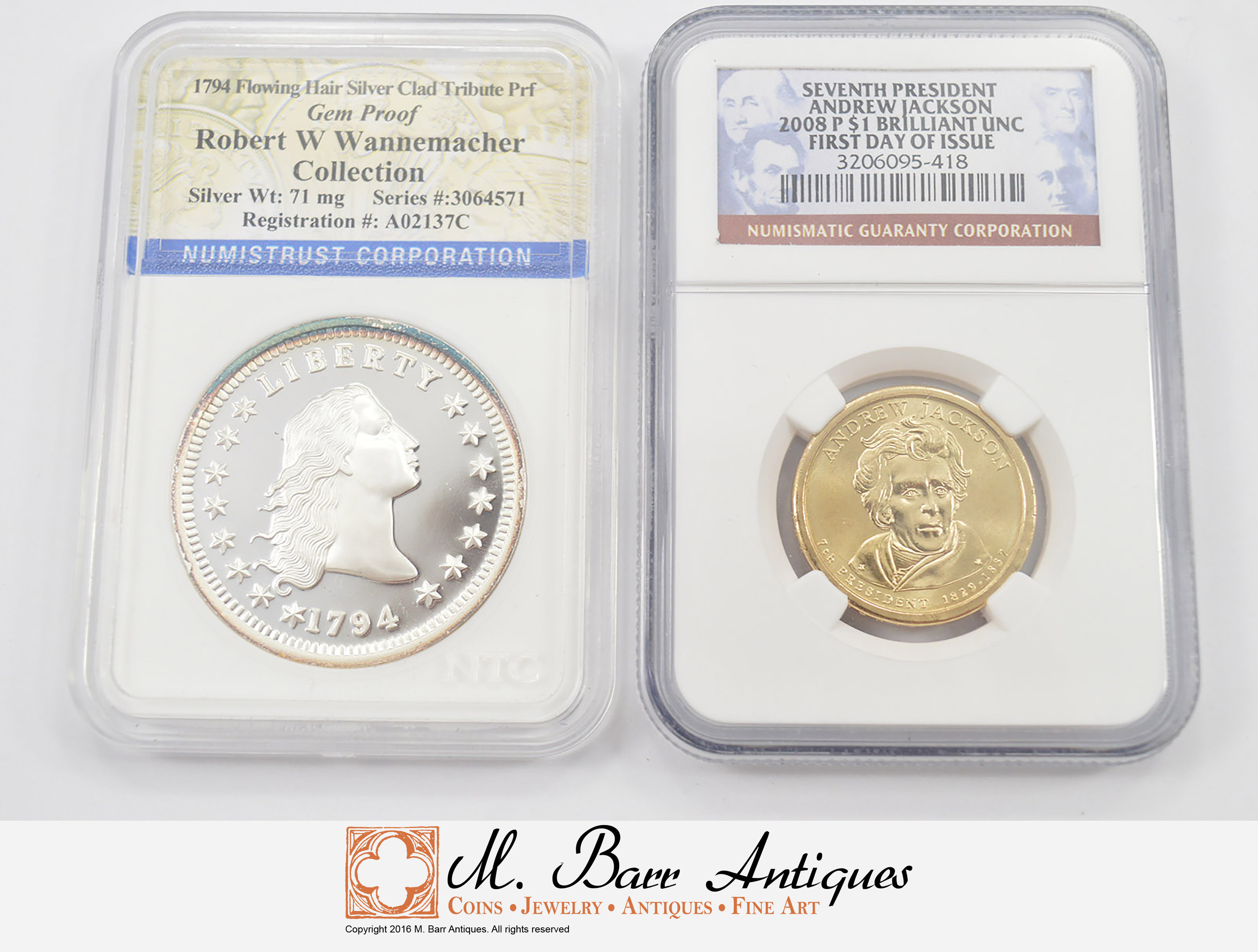 Lot of 2 Different SLABS - Graded Coins | Property Room