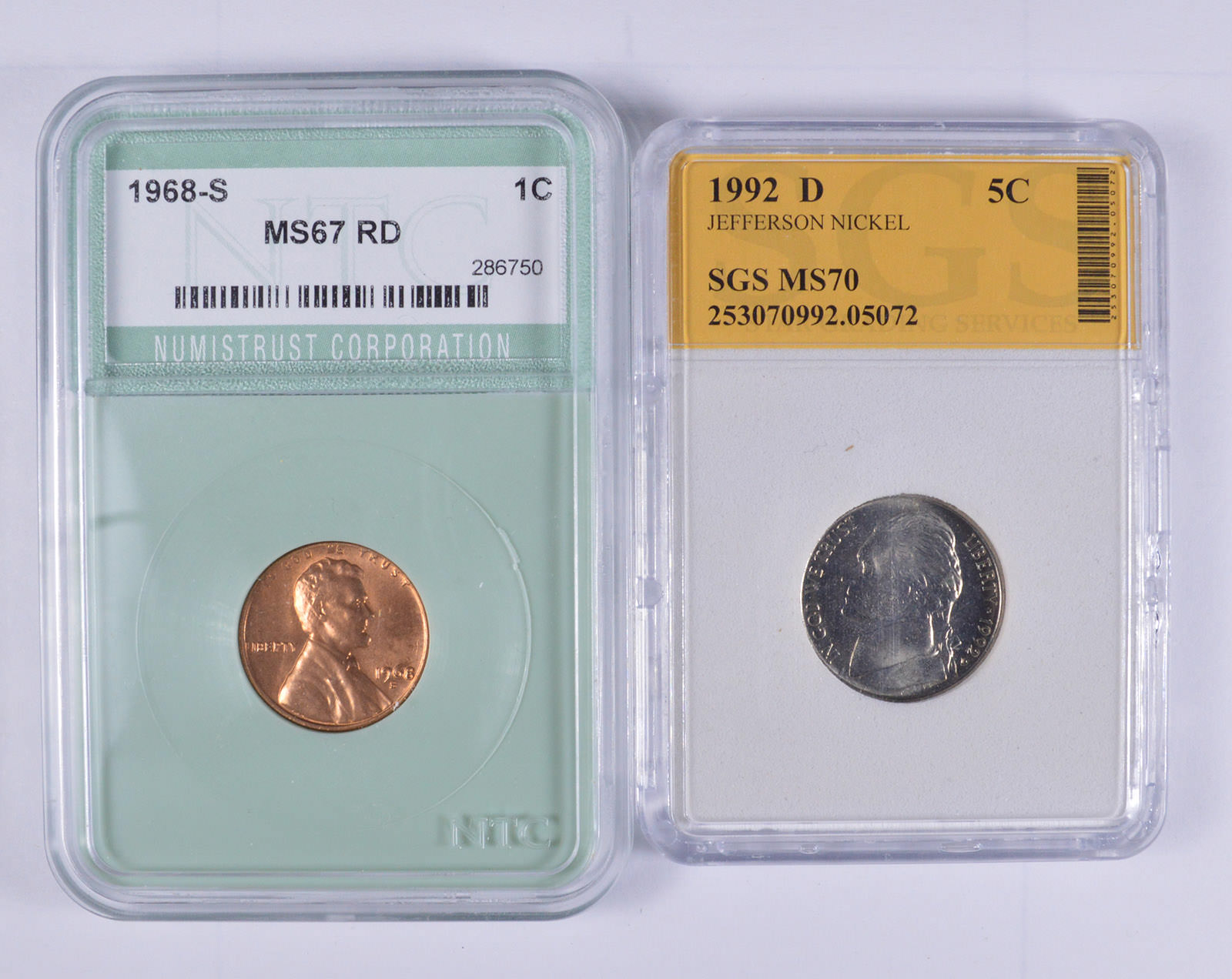 Lot of 2 Different SLABS - Graded Coins | Property Room