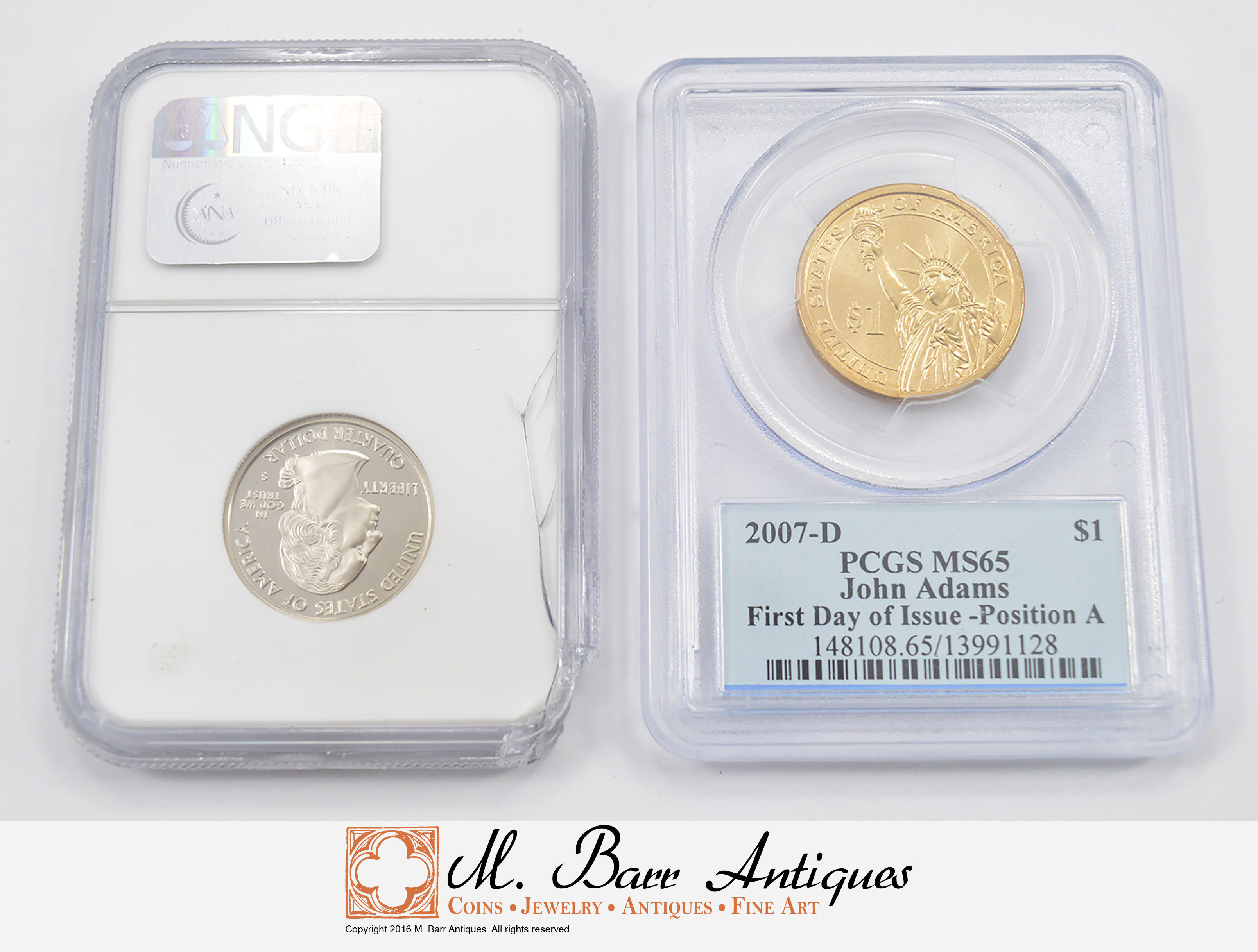 Lot of 2 Different SLABS - Graded Coins | Property Room